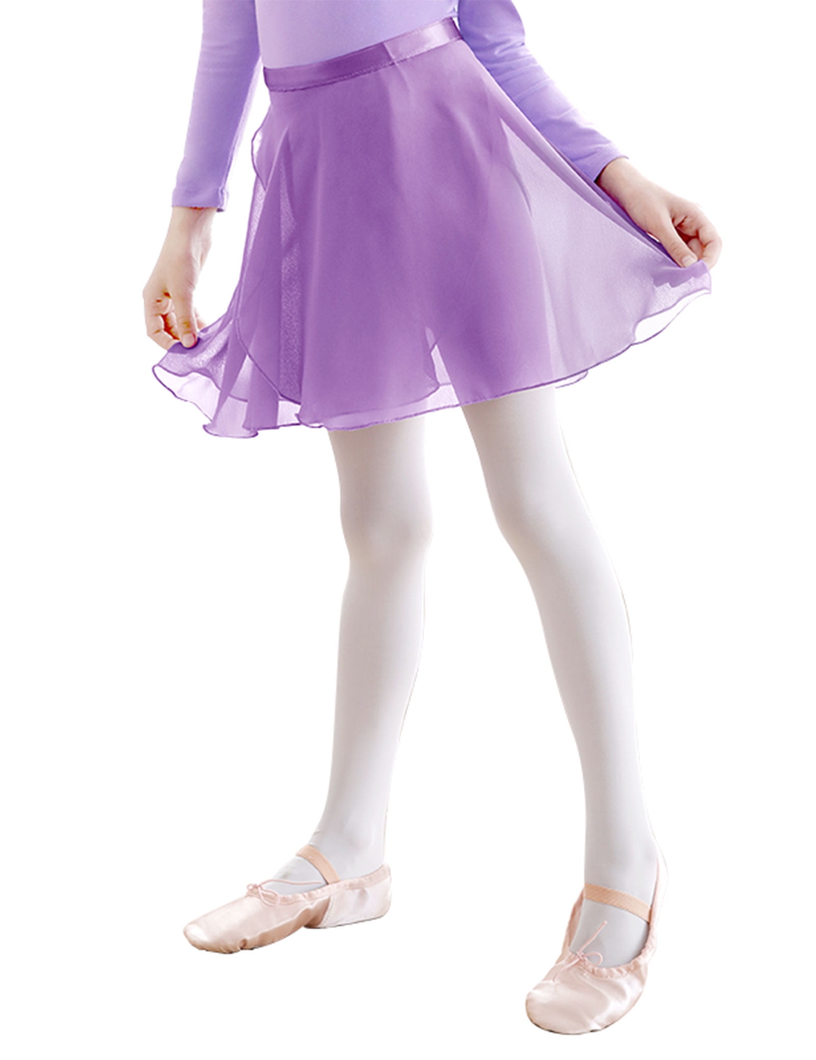 Little Girls Ballet Dance Chiffon Wrap Skate Wrap Skirt with Tie Waist ...