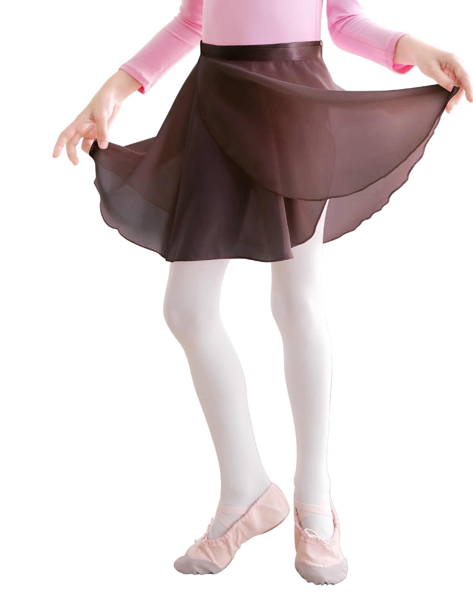Little Girls Ballet Dance Chiffon Wrap Skate Wrap Skirt with Tie Waist ...