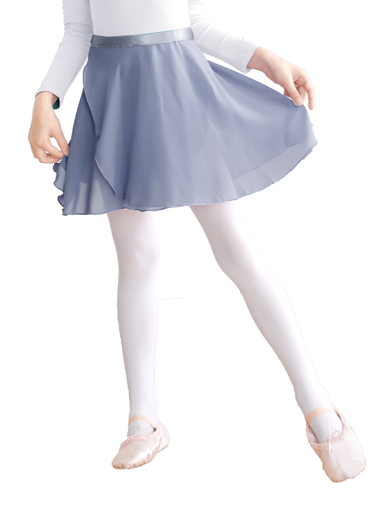 Little Girls Ballet Dance Chiffon Wrap Skate Wrap Skirt with Tie Waist ...