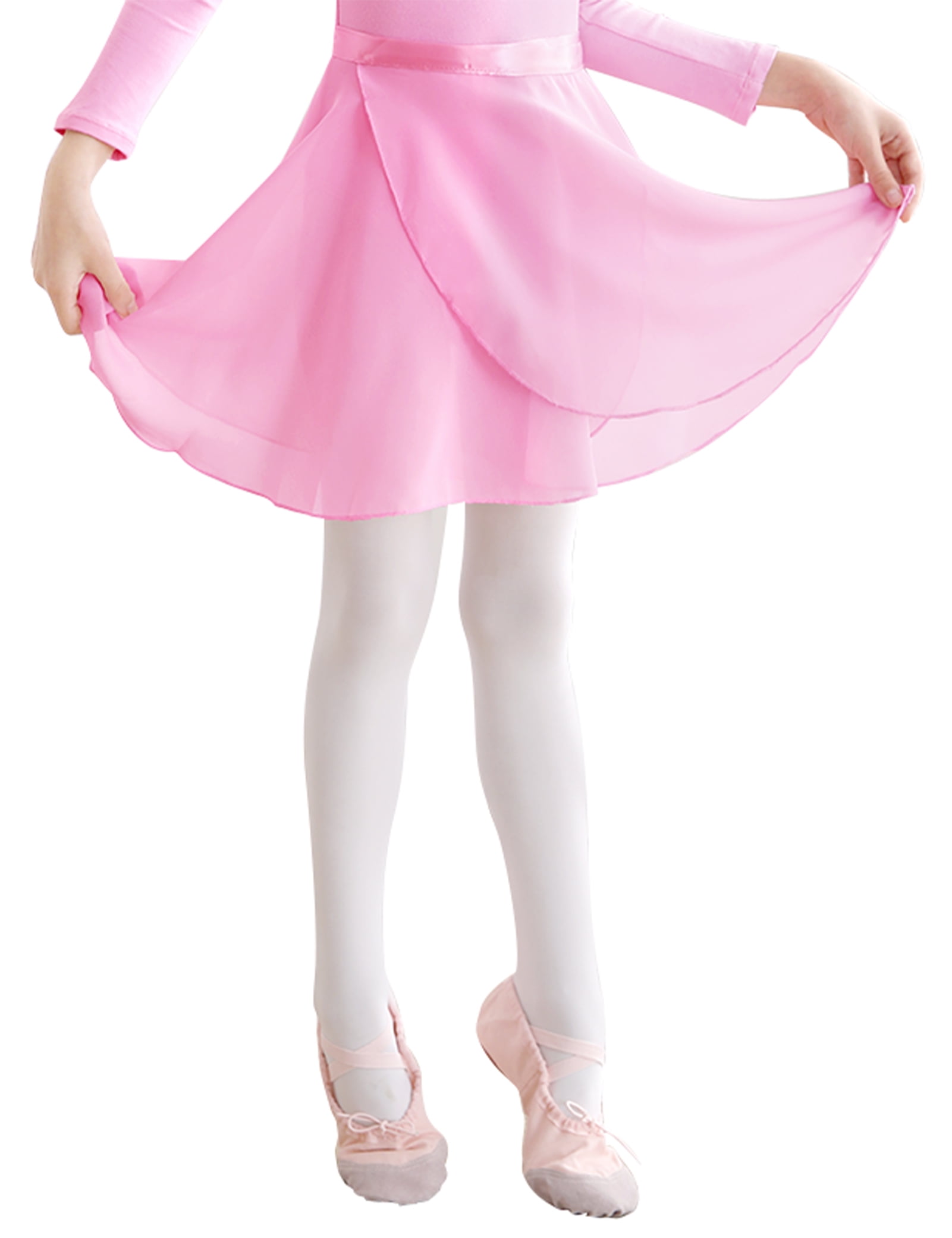 Little Girls Ballet Dance Chiffon Wrap Skate Wrap Skirt with Tie Waist ...