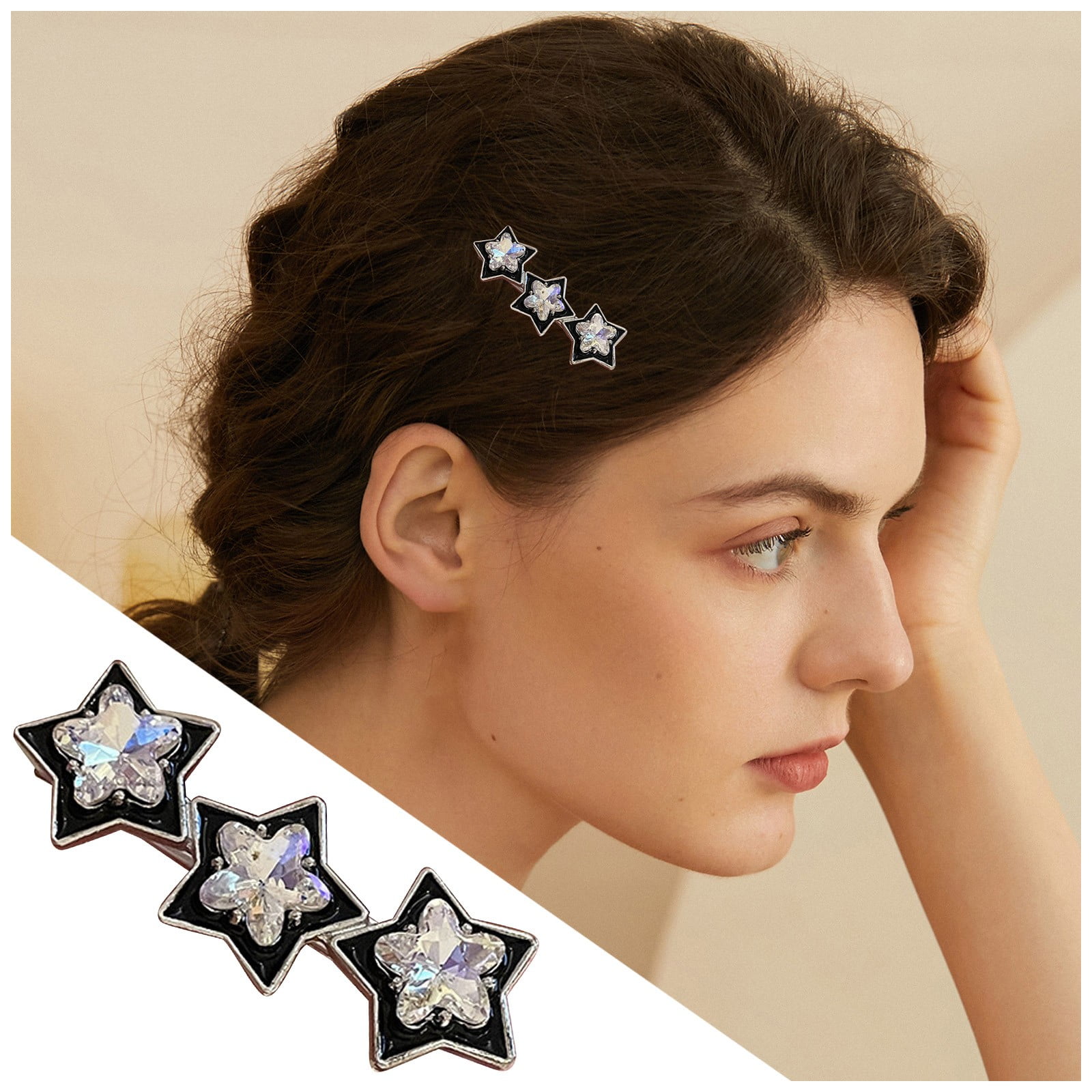 Little Girls Barrettes Hot Girl Sparkling Stitching Metal Silver ...