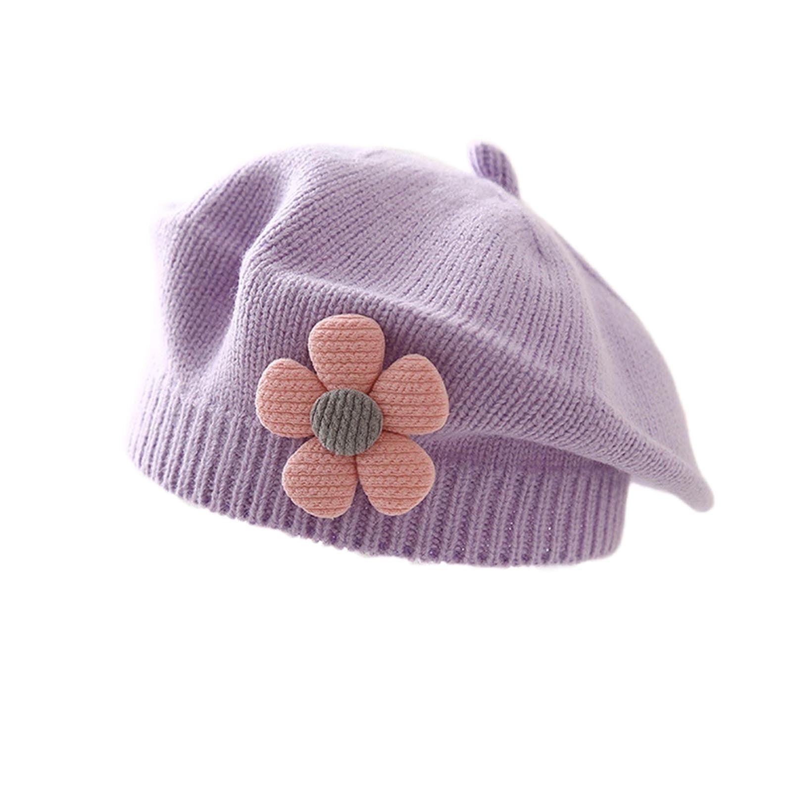 Little Girls Beret Hat Winter Warm Floral Berets French Toddler Baby ...