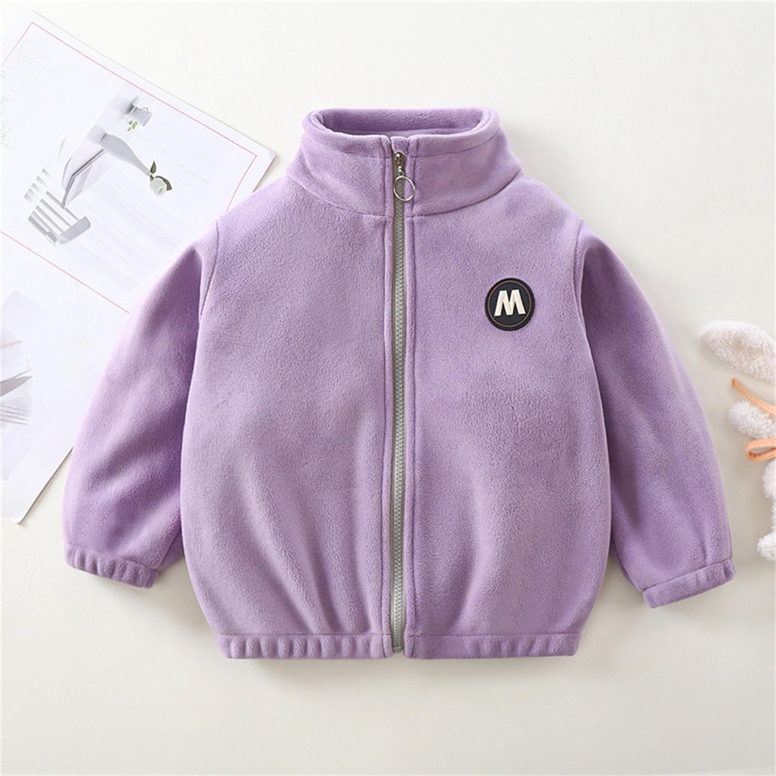 Little Girls Boys Jacket Kids Winter Cute Jacket Zip up Warm Jacket Top ...