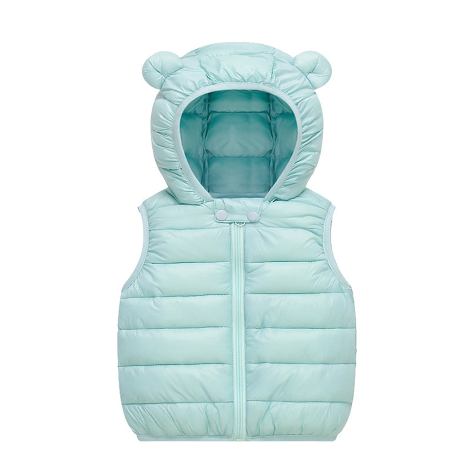 Kids Puffer Vest Girls Vest Cute Hooded Jackets With Pockets Sleeveless ...