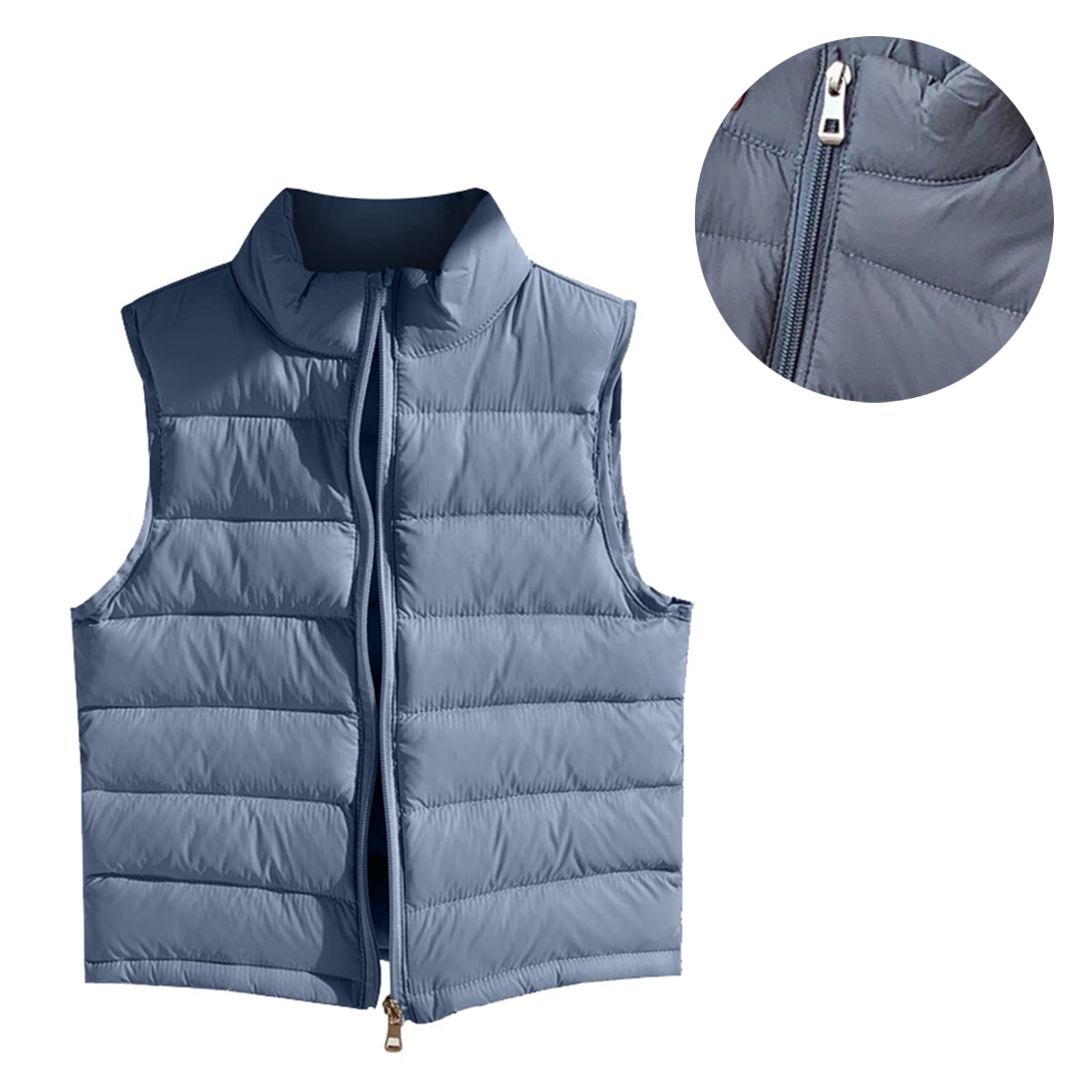 Little Girls Boys Puffer Vest Kids Girls Winter Vest Stand Collar ...