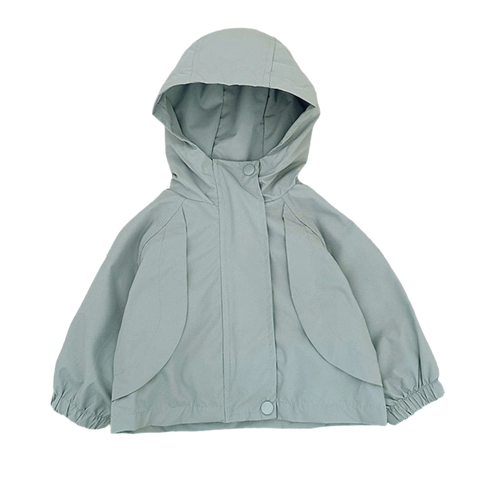 Little Girls Boys Rain Jacket Lightweight 𝐖ater_proof Solid Spring Fall Raincoat Zipper Hooded ...