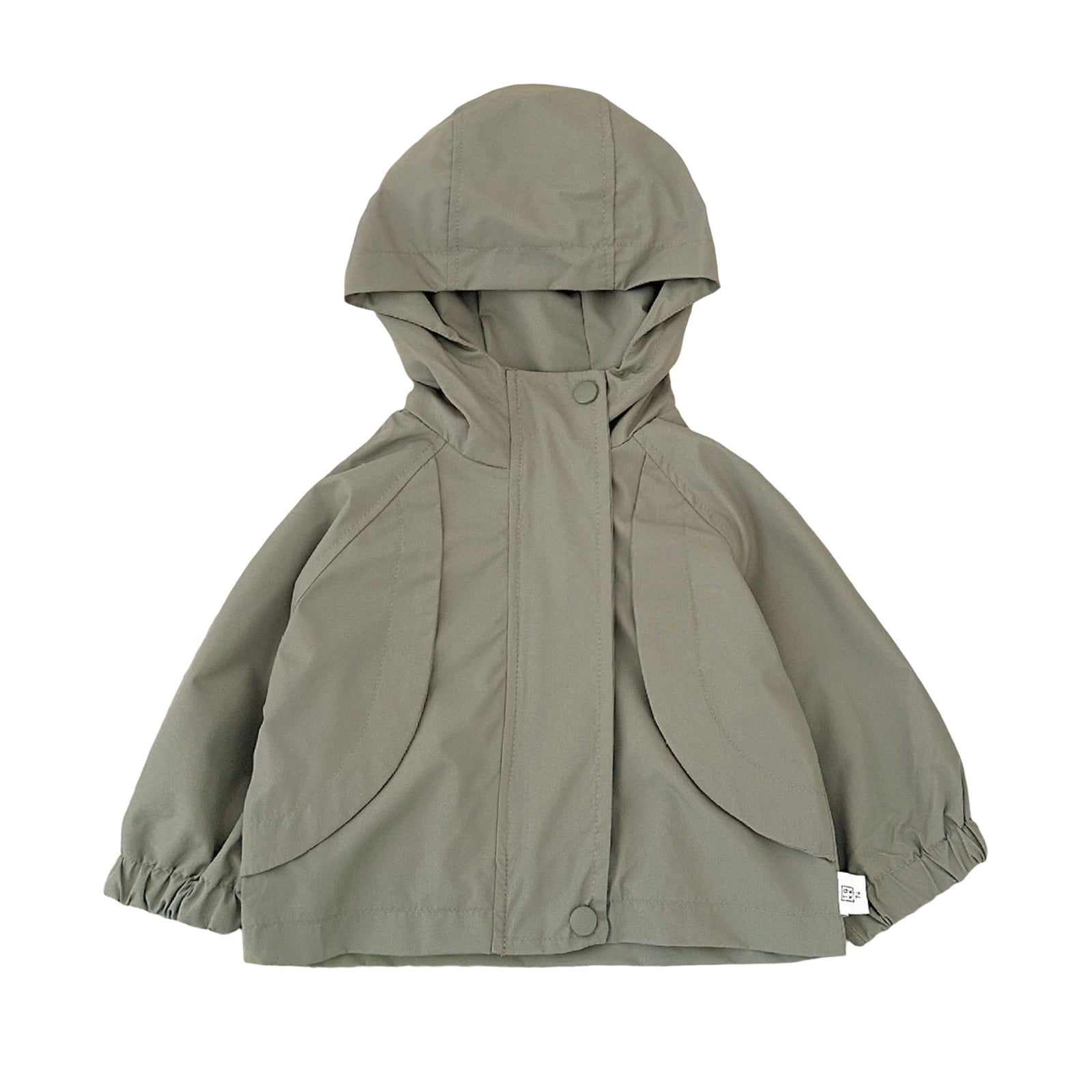 Little Girls Boys Rain Jacket Lightweight 𝐖ater_proof Solid Spring Fall Raincoat Zipper Hooded ...