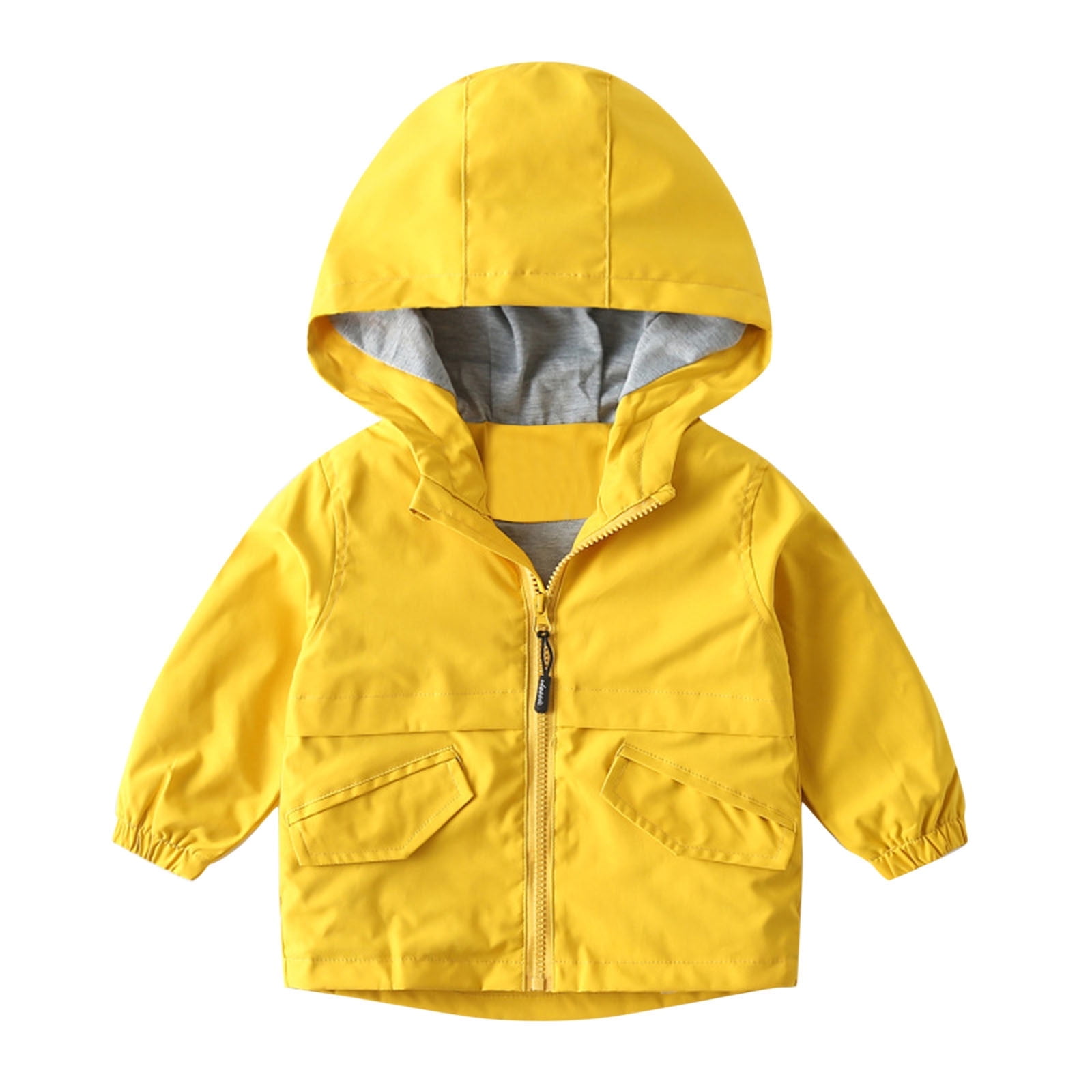 Little Girls Boys Rain Jacket Long Sleeve Solid Color Windbreak ...