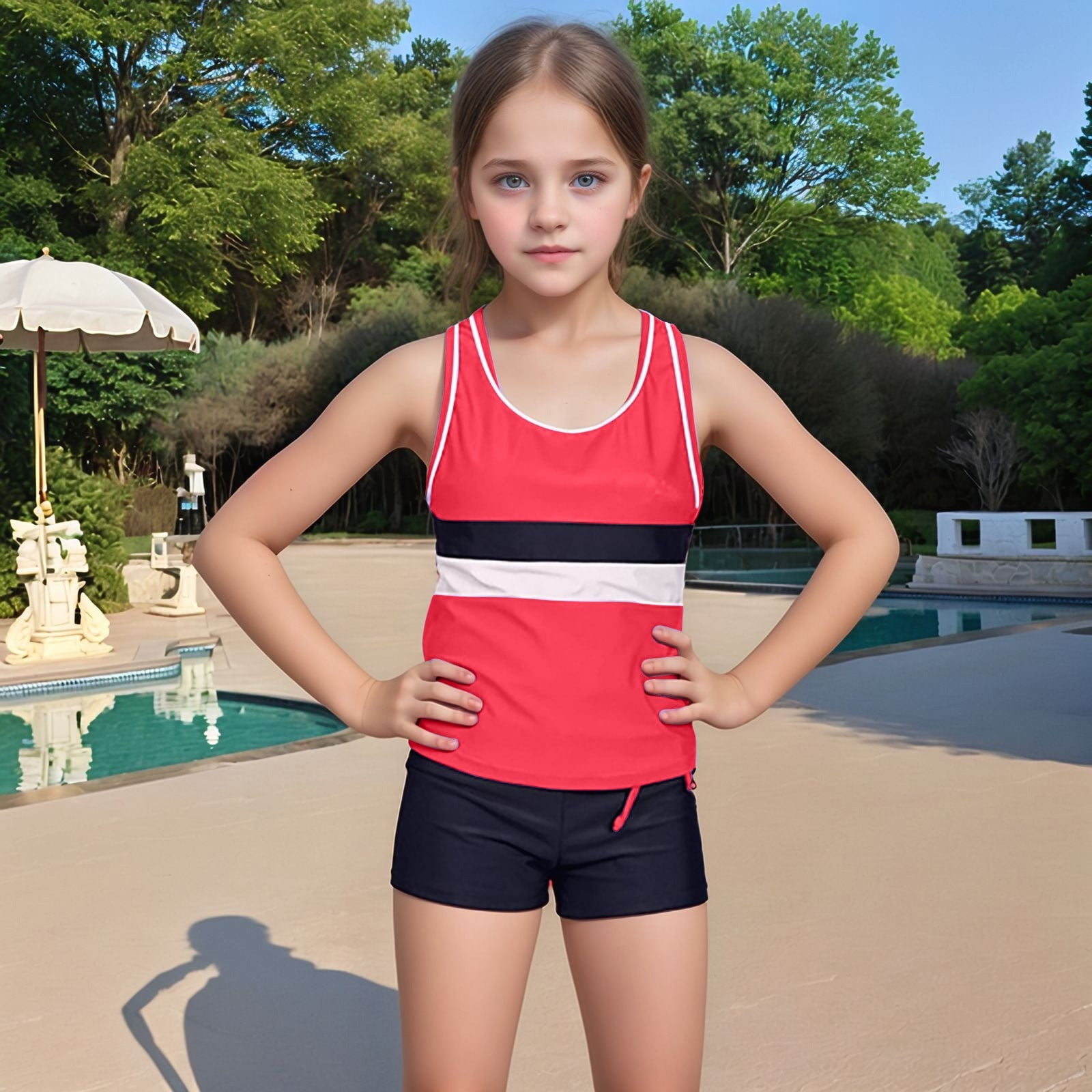 Little Girls Boyshort Tankini Kids Swimsuit Bathing Suits 2 Piece ...