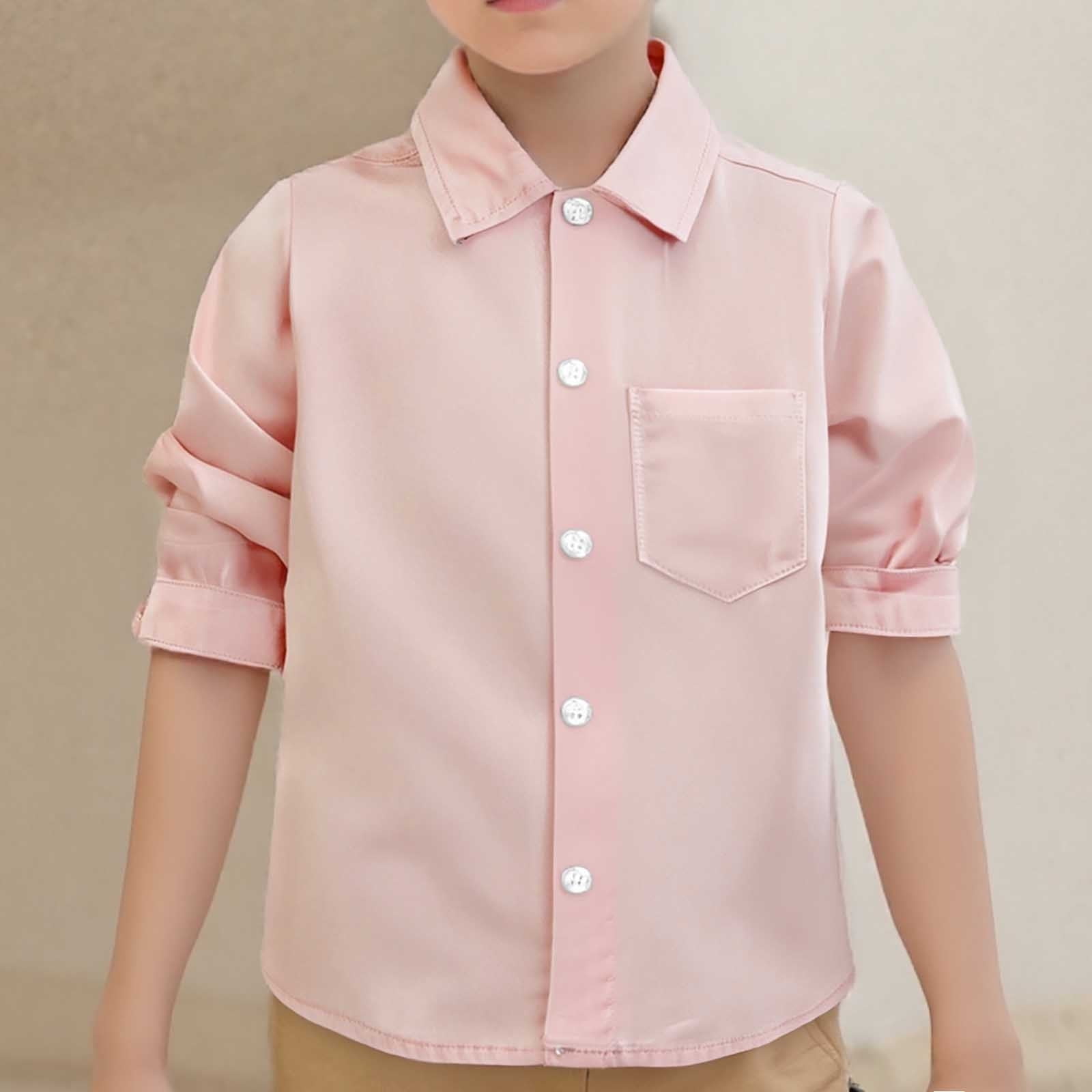 Little Girls Button Down Shirts Girls Pink Shirt Dress Shirt Boys ...