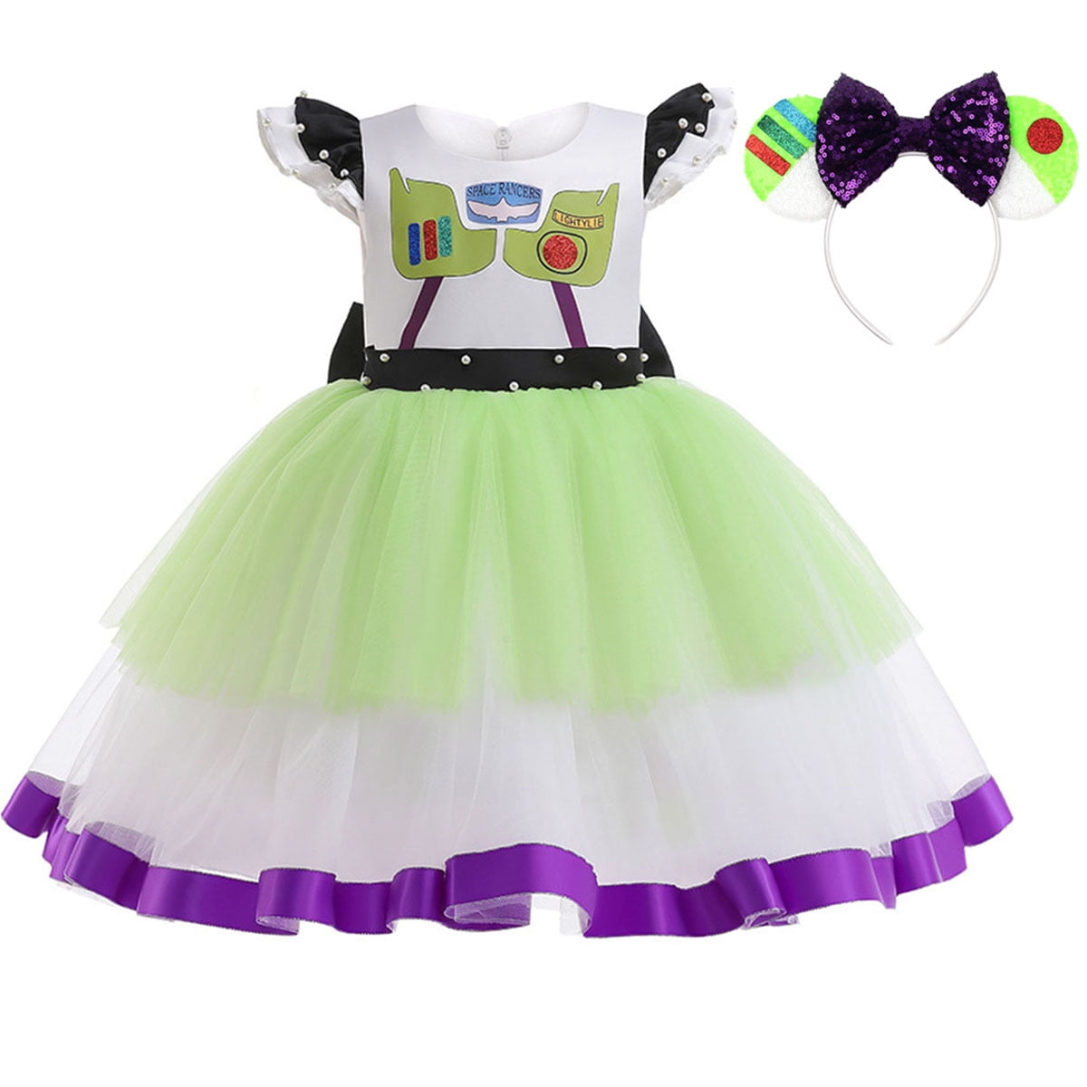 Little Girls Buzz Lightyear Astronaut Tutu Cosplay Dress Halloween ...