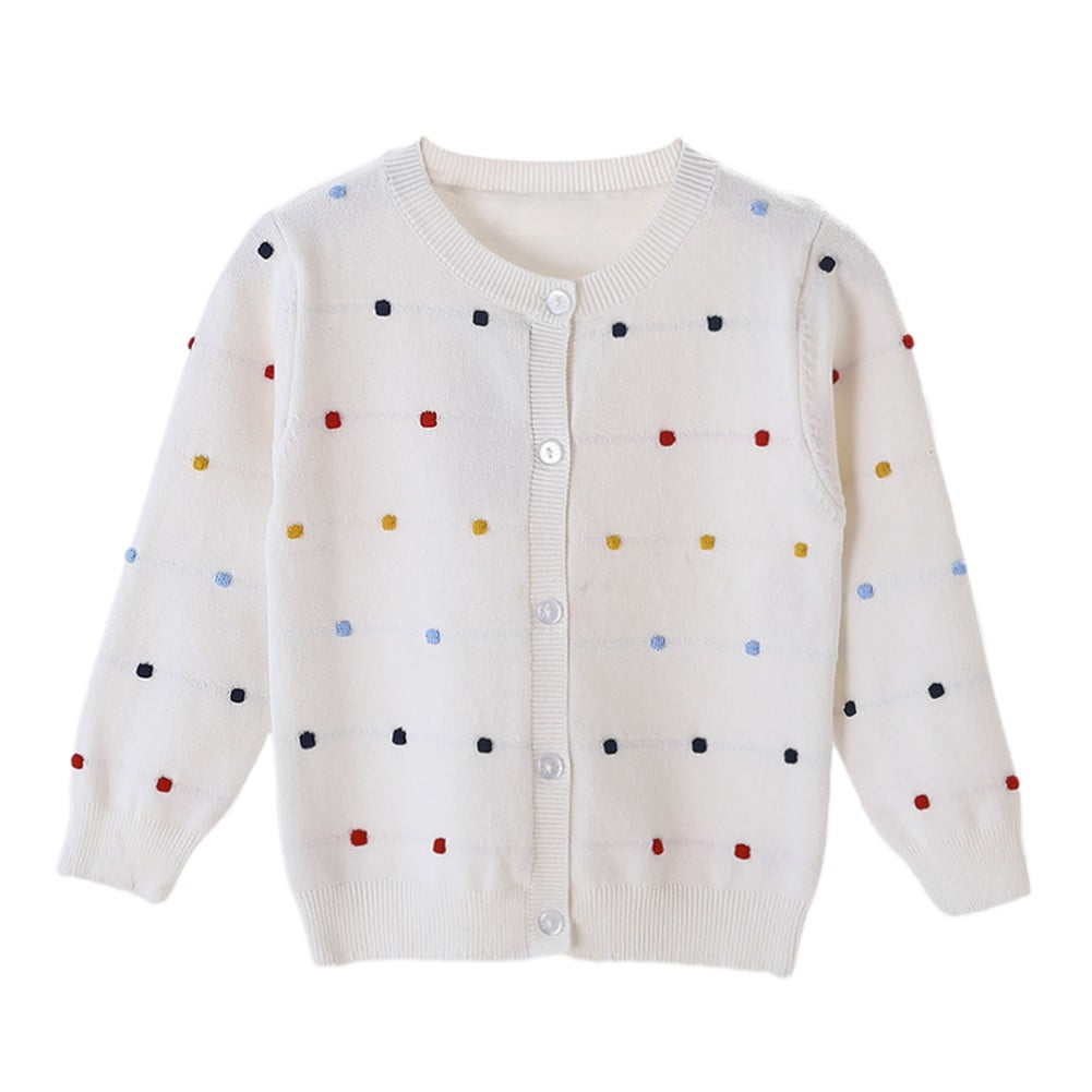Little Girls Cardigan Sweater Crewneck Knit Button Closure Tops Coat ...