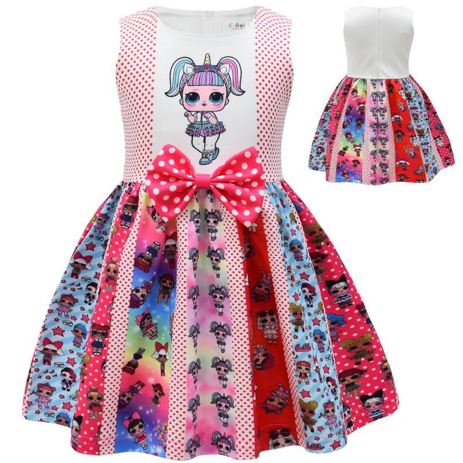 Little Girls Cartoon Sleeveless Dress Casual Christmas Birthday Costume ...