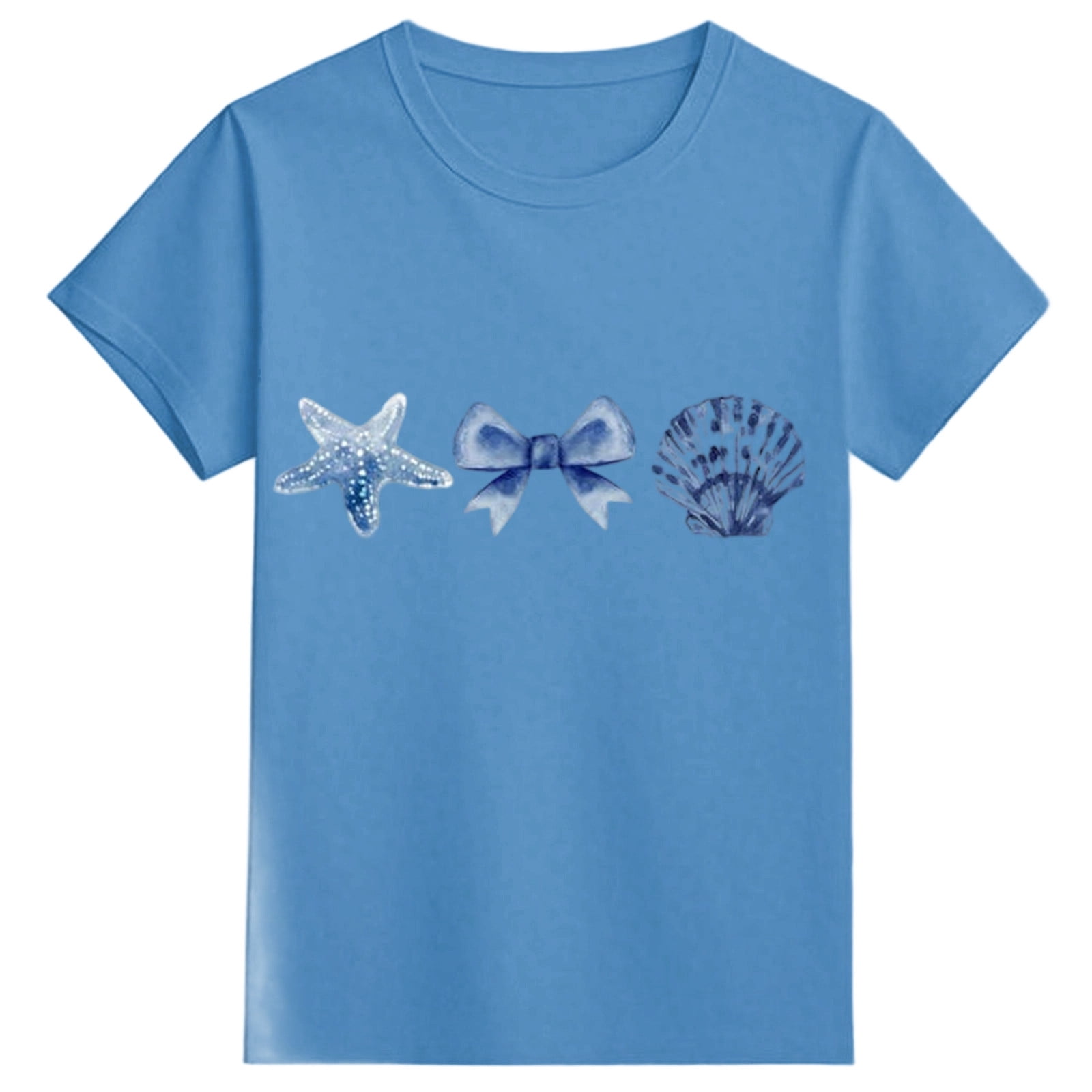 Little Girls Casual Short Sleeve T Shirt Cute Ocean Animal Print ...