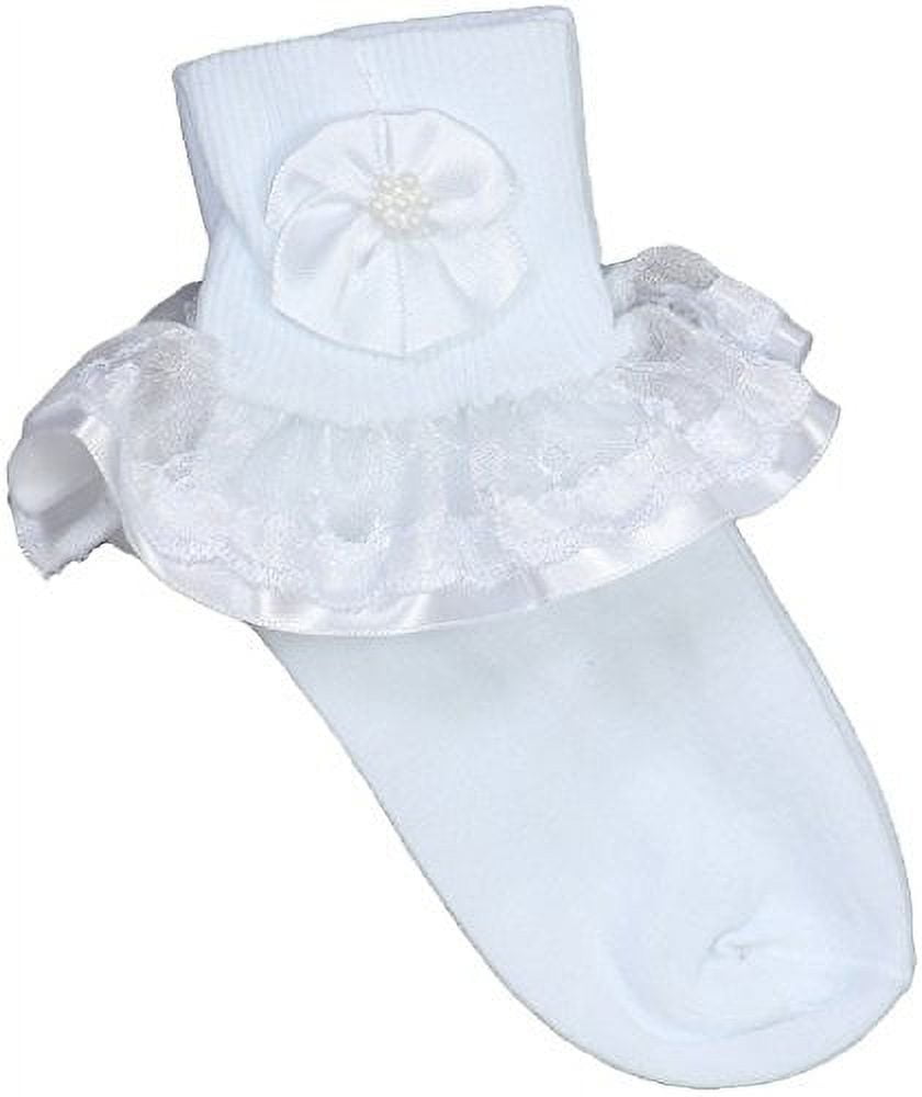 Little Girls' Christening Holy Communion Organza Lace Design Socks ...