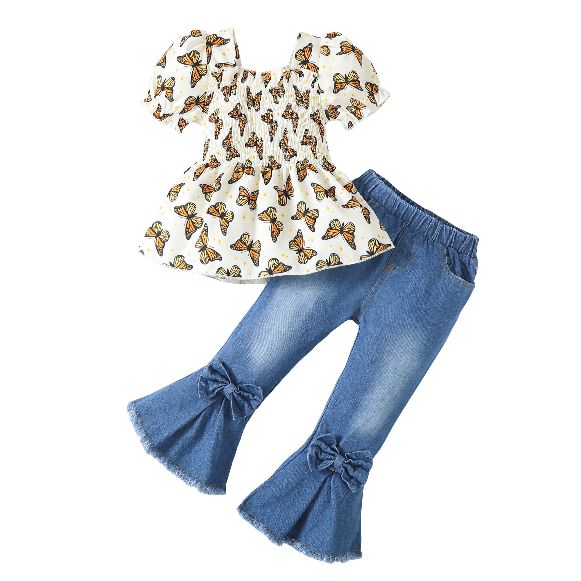 Little Girls Clothes 5T Girls Outfits 6T Girls Short Sleeve Butterfly ...