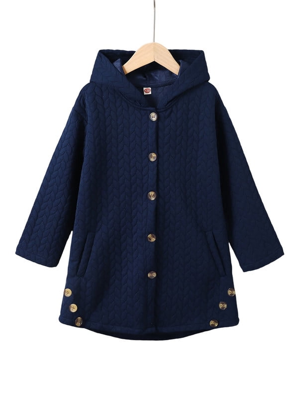 Little Girls Clothes Braided Pattern Hoodie Coat with Golden Buckle ...