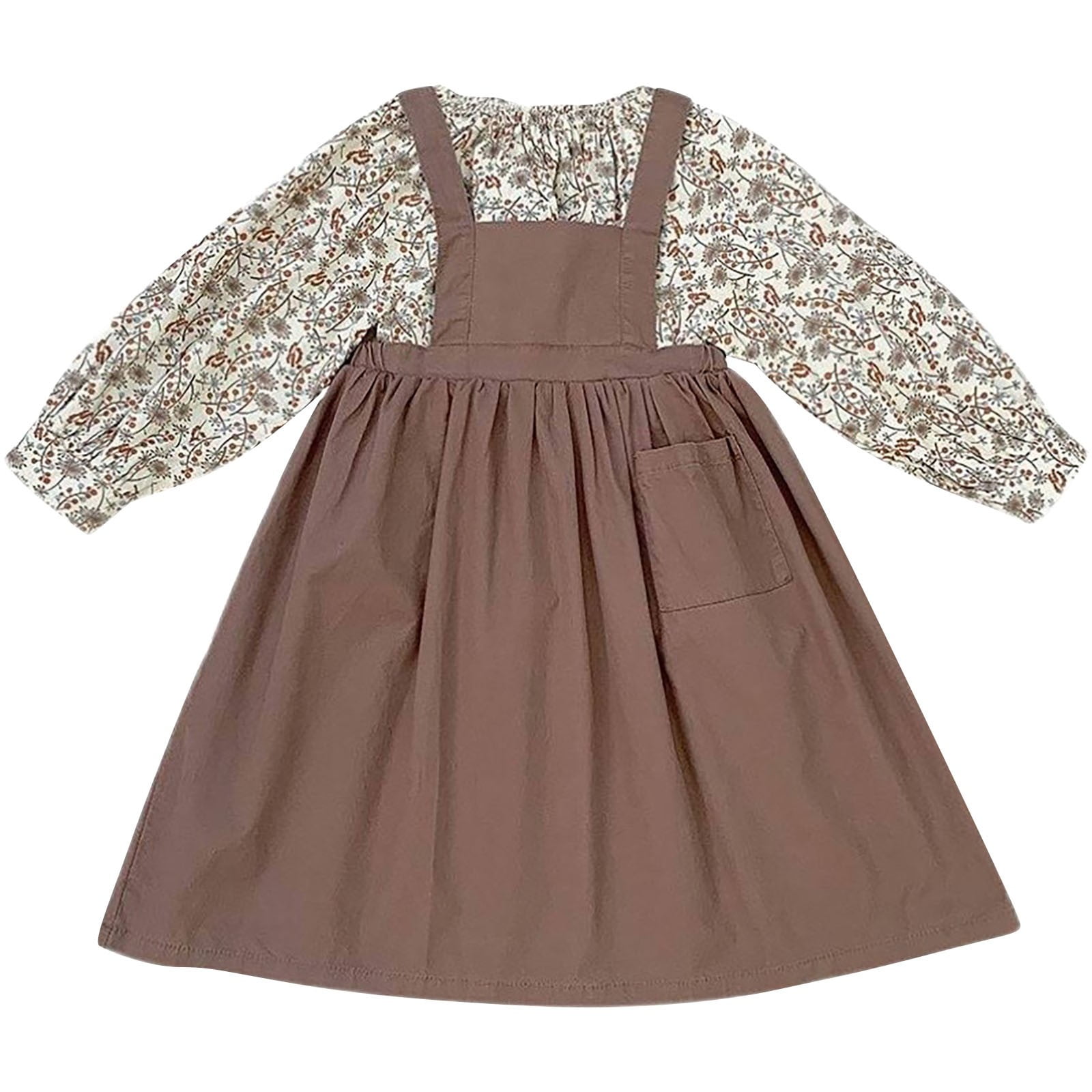 Little Girls Clothes Outfit Long Sleeve Floral Blouse Top and Sundress ...