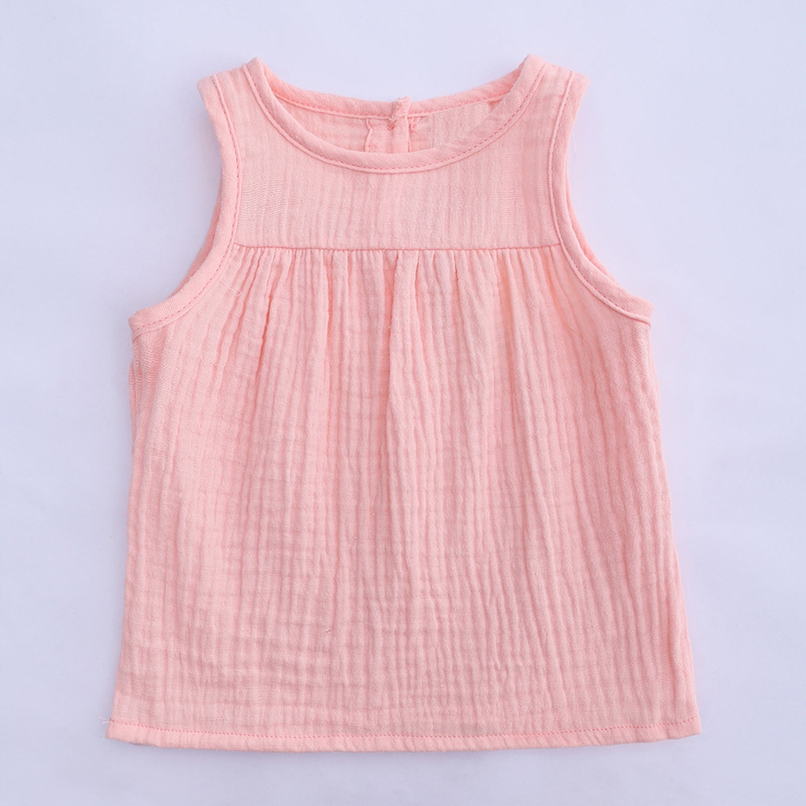 Little Girls Cotton Tops Cute Summer Sleeveless Shirts Kids Fashion ...