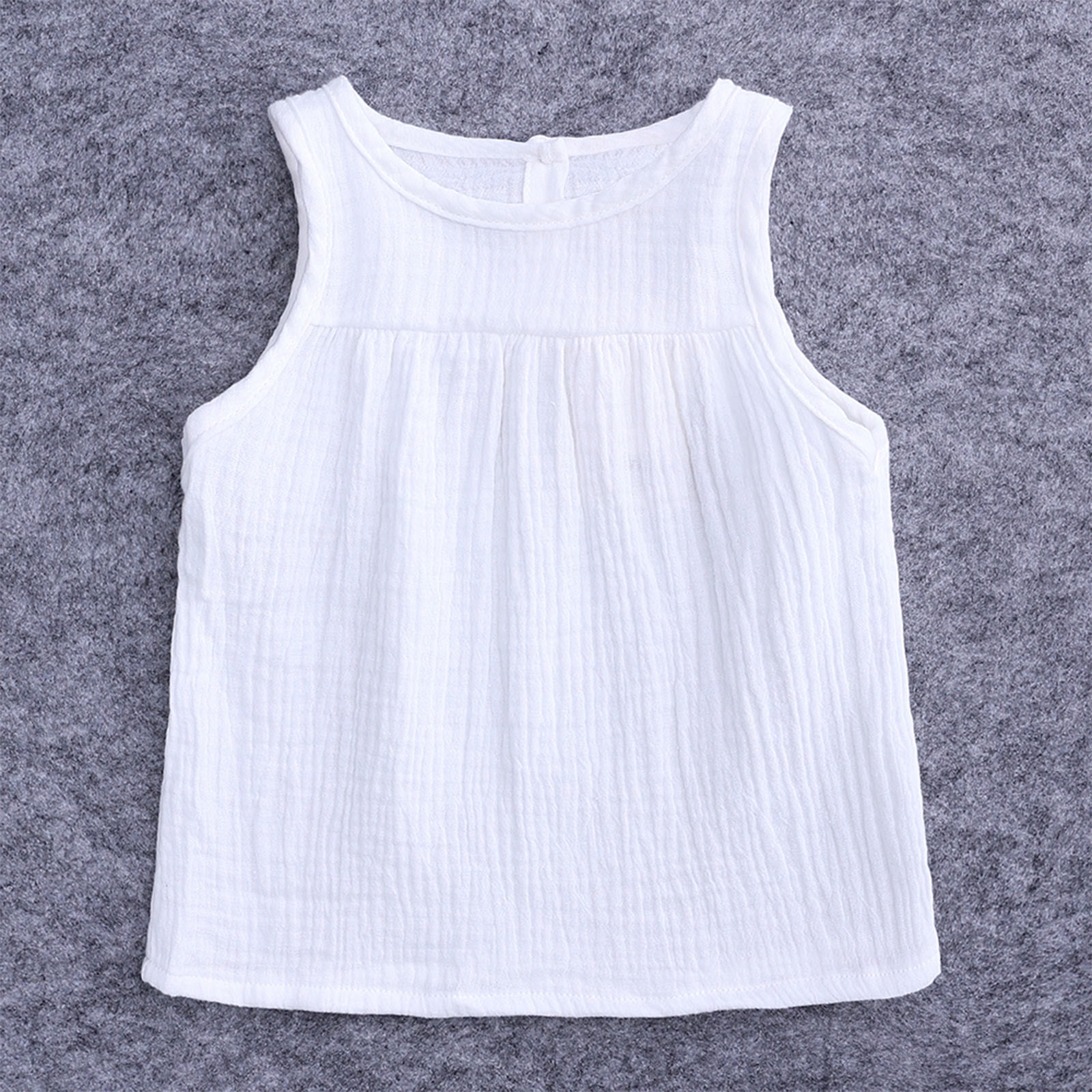 Little Girls Cotton Tops Cute Summer Sleeveless Shirts Kids Fashion ...