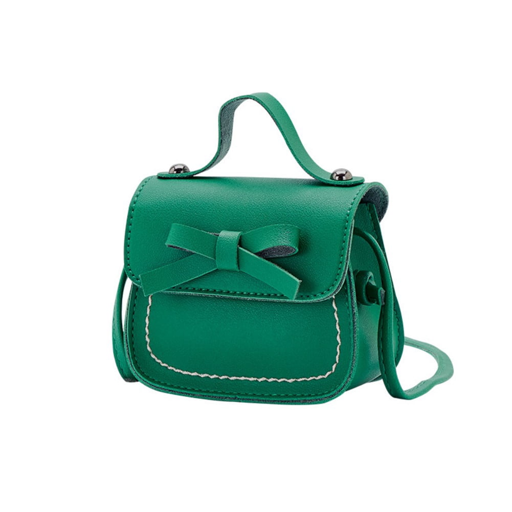 Little Girls Crossbody Purse Bow PU One-Shoulder Handbag Mini Crossbody ...