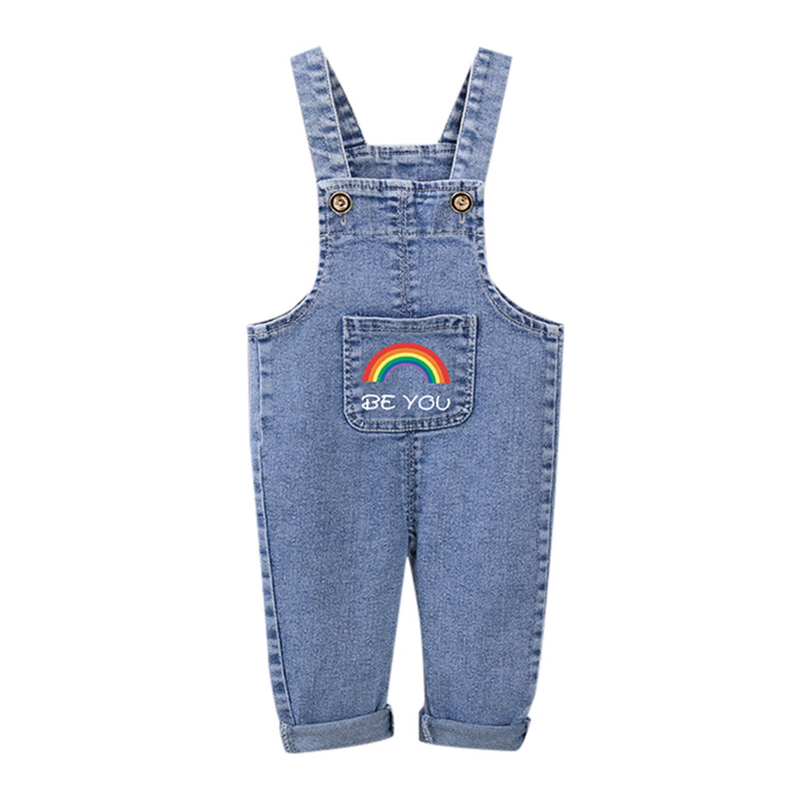 Little Girls Denim Overalls For Strap Jumpsuit Jeans Bib - Walmart.com