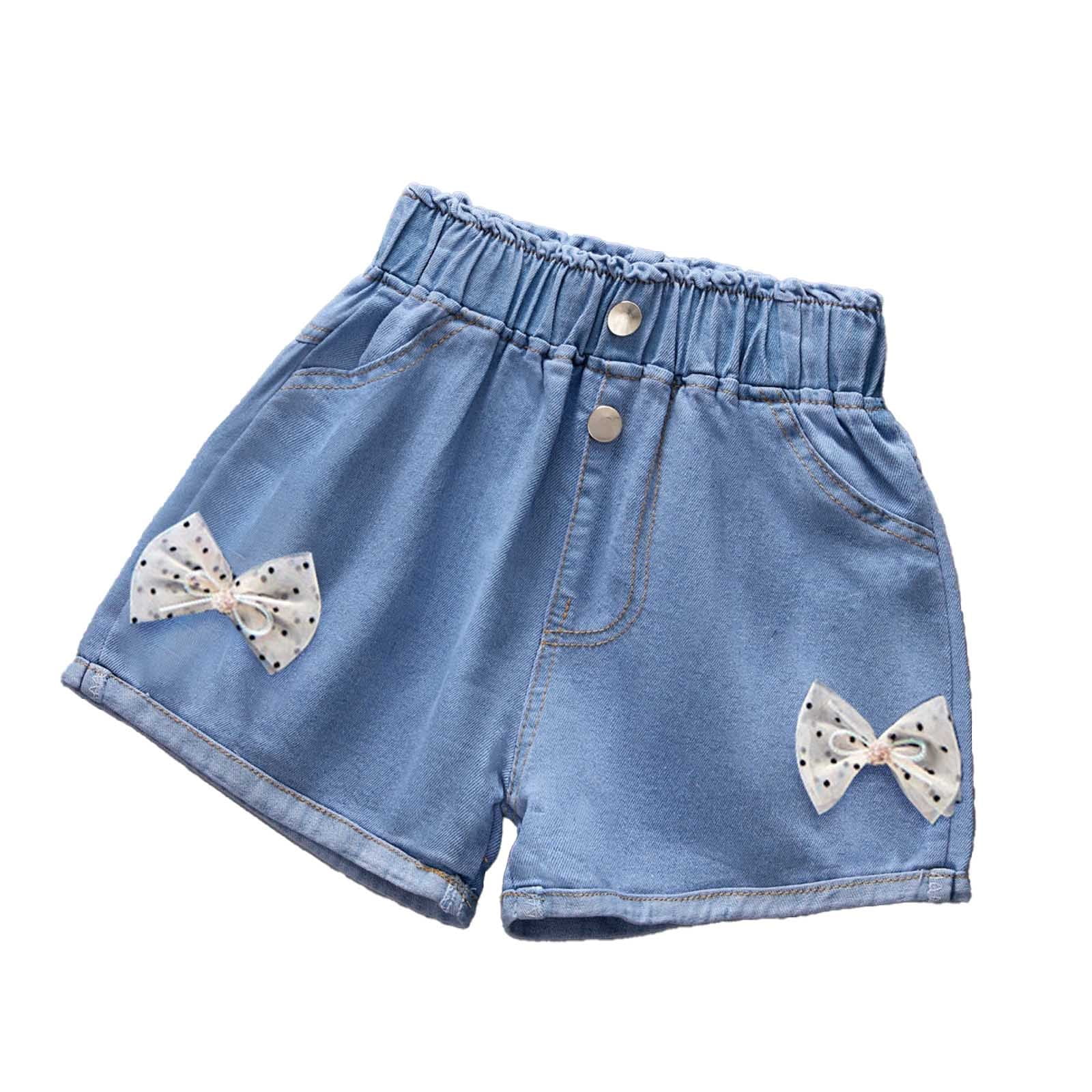 Little Girls Denim Shorts Girl Jeans Embroidered Jeans Summer Shorts ...