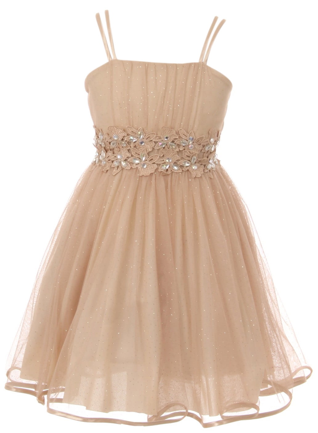 Little Girls Dress Set 2 PCS Jacket Rhinestones Glitter Flower Girl ...