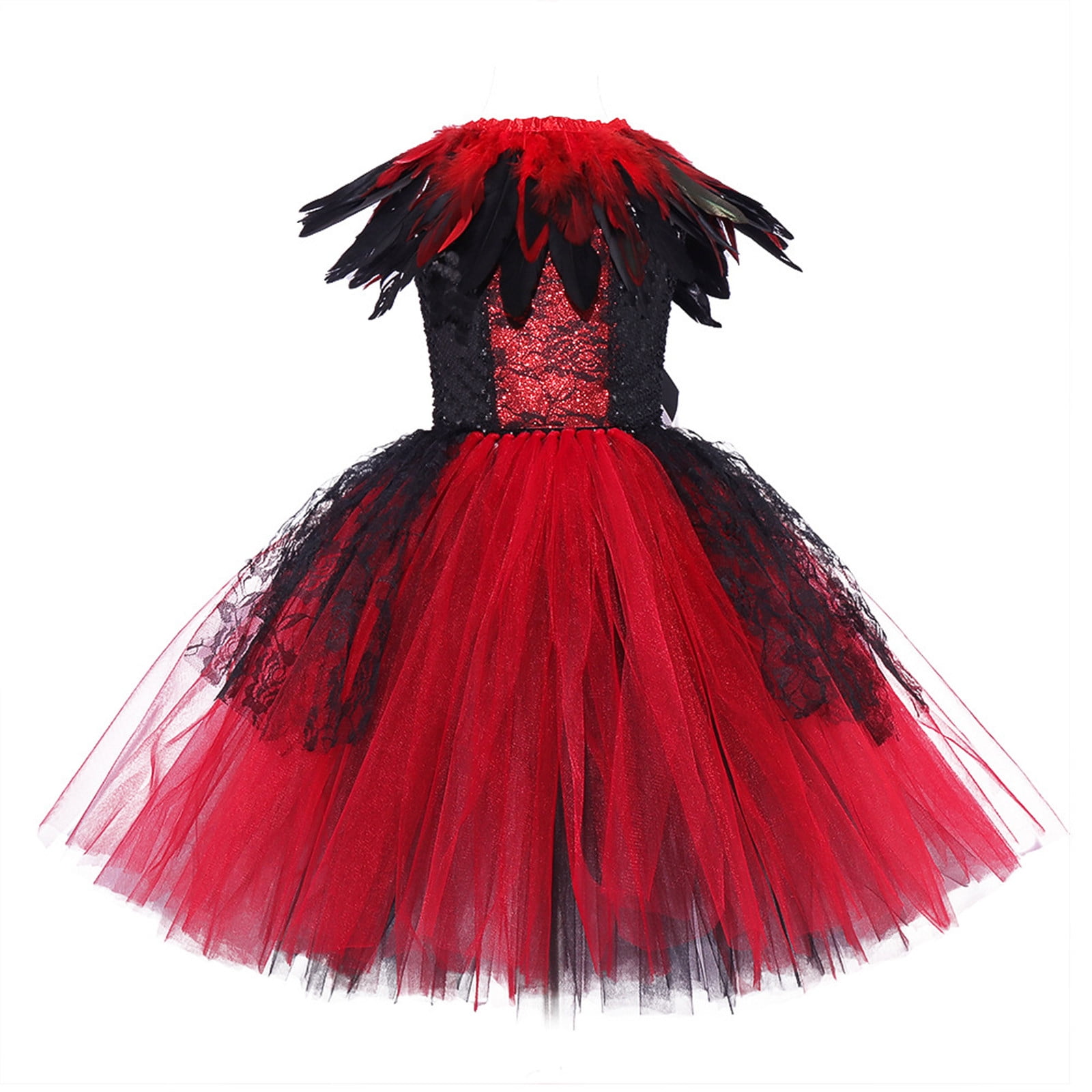 Little Girls Dresses Kids Role Play Fancy Party Mesh Tulle Dress Fall Clothes Size 6-7T ...