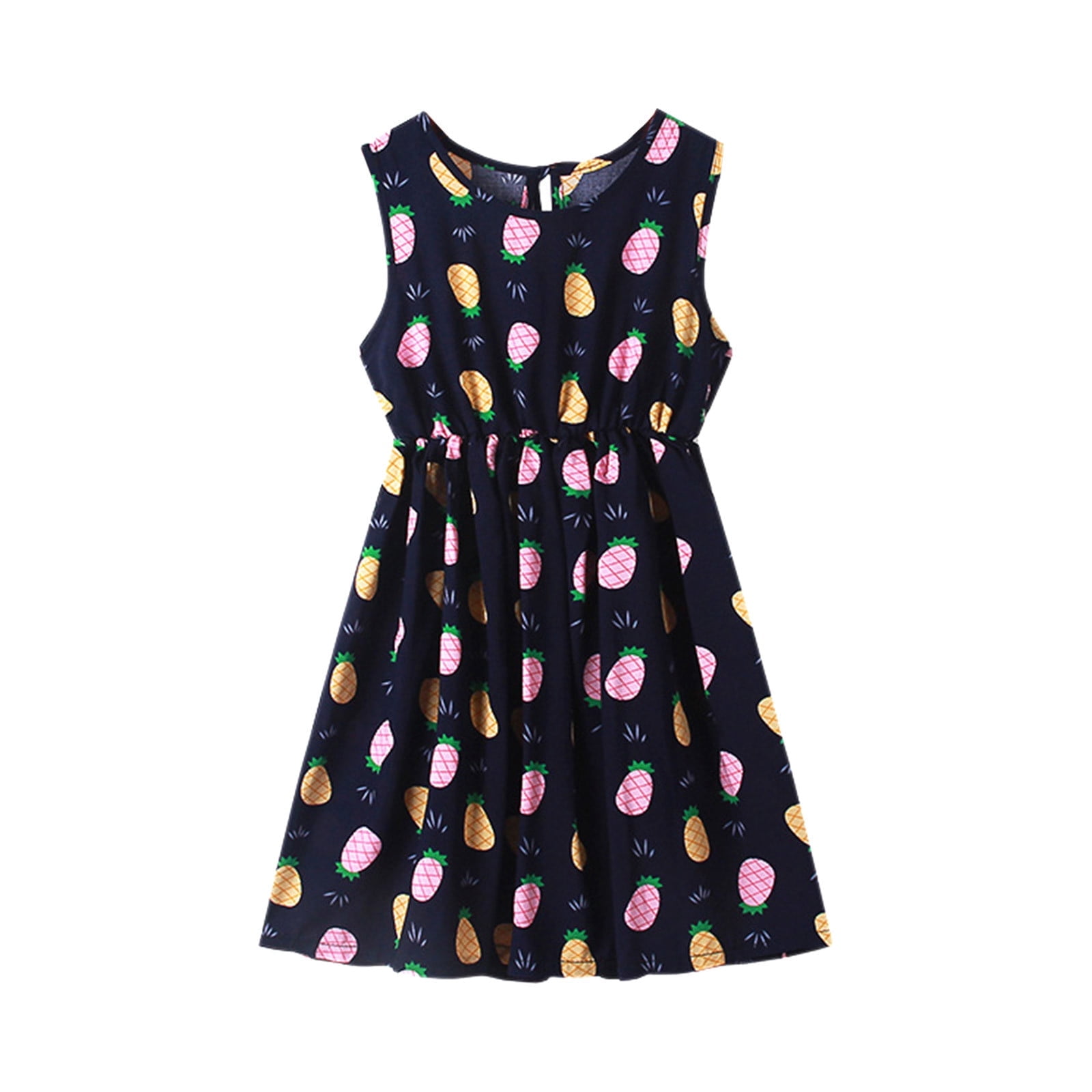 Little Girls Dresses Size 6 Years-7 Years Crew Neck Summer Sleeveless ...