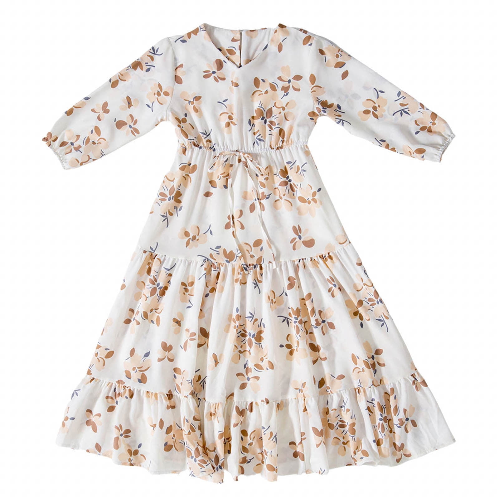 Little Girls Dresses Size 8 Years-9 Years Spring Summer Print Ruffle ...