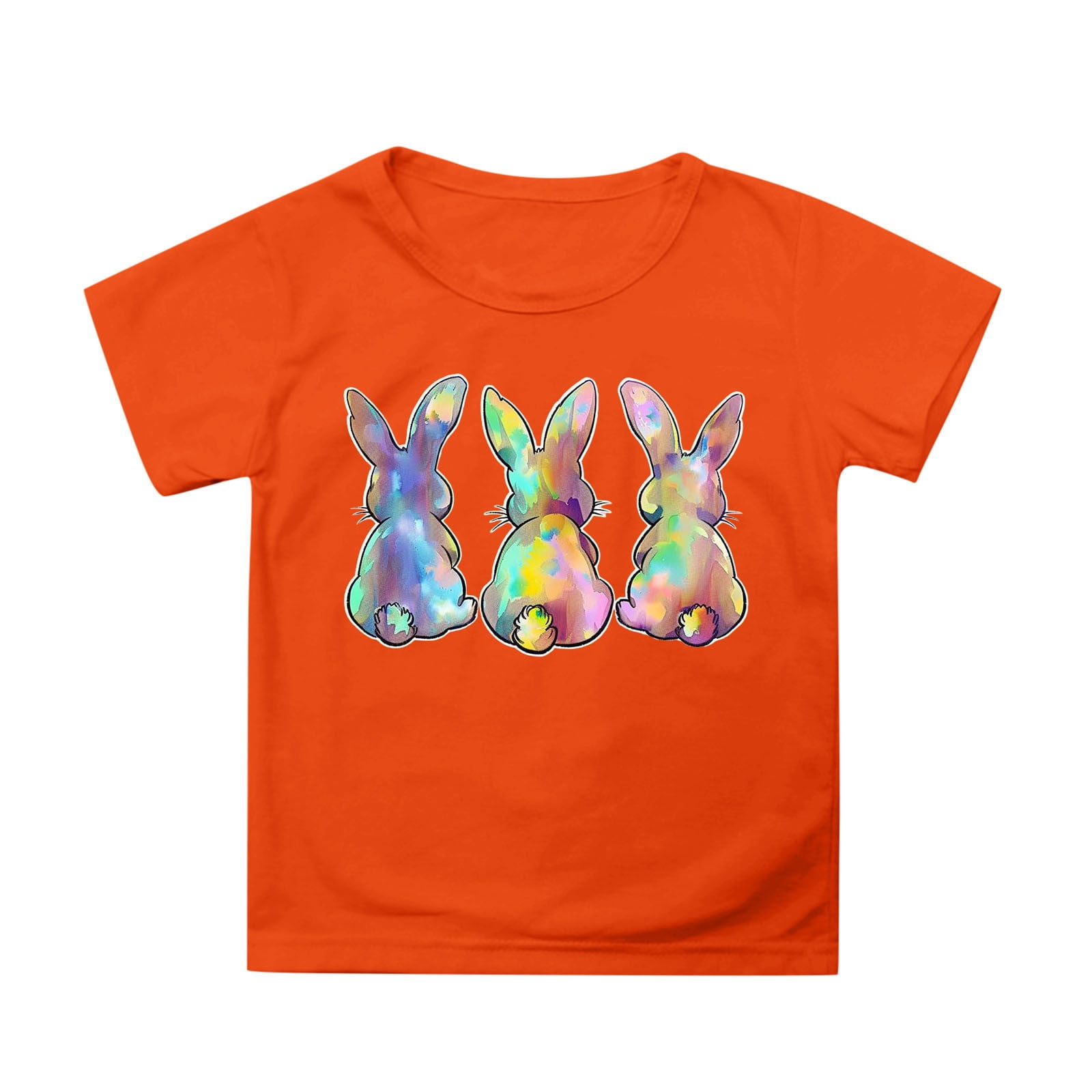 Little Girls Easter T-Shirt Print Loose Casual Short Sleeve Top For ...