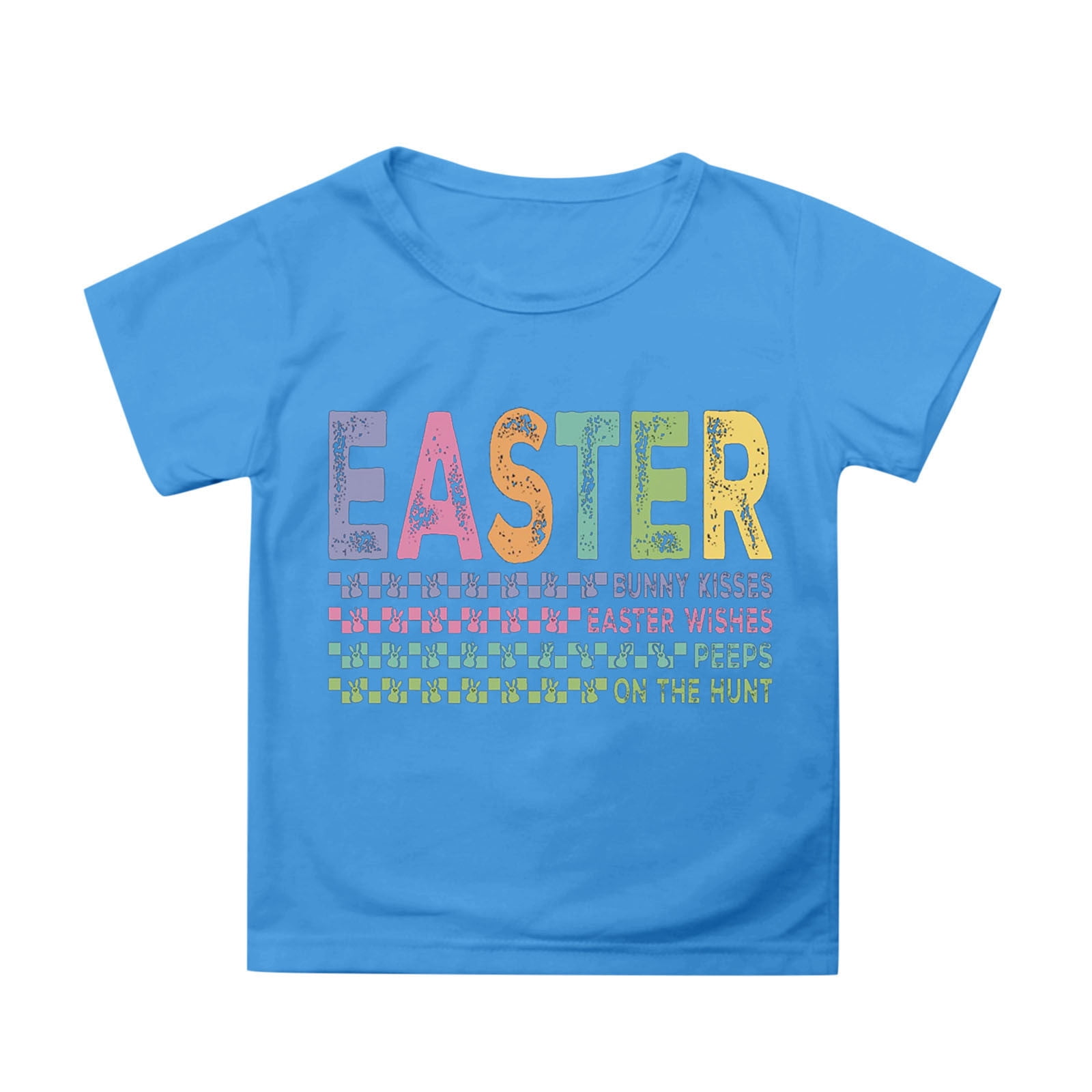 Little Girls Easter T-Shirt Print Loose Casual Short Sleeve Top For ...