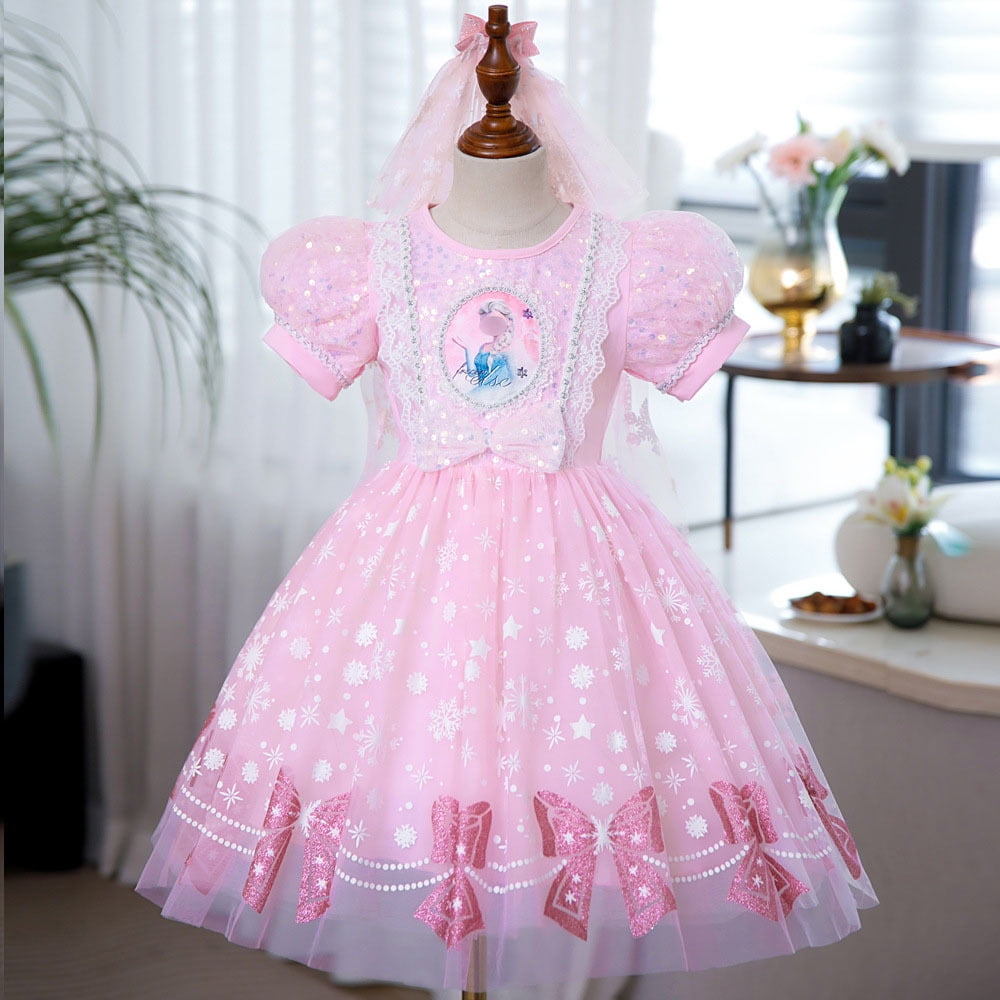 Little Girls Elsa Princess Costume Cosplay Dress up for Halloween Party ...
