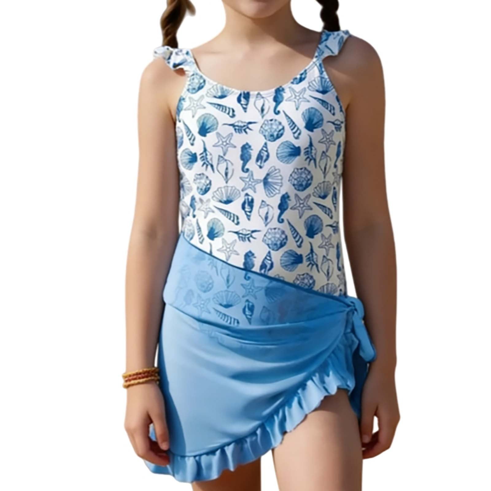 Little Girls Floral Bikini With Mesh Cover Up Rash Guard Swimwear Kids ...