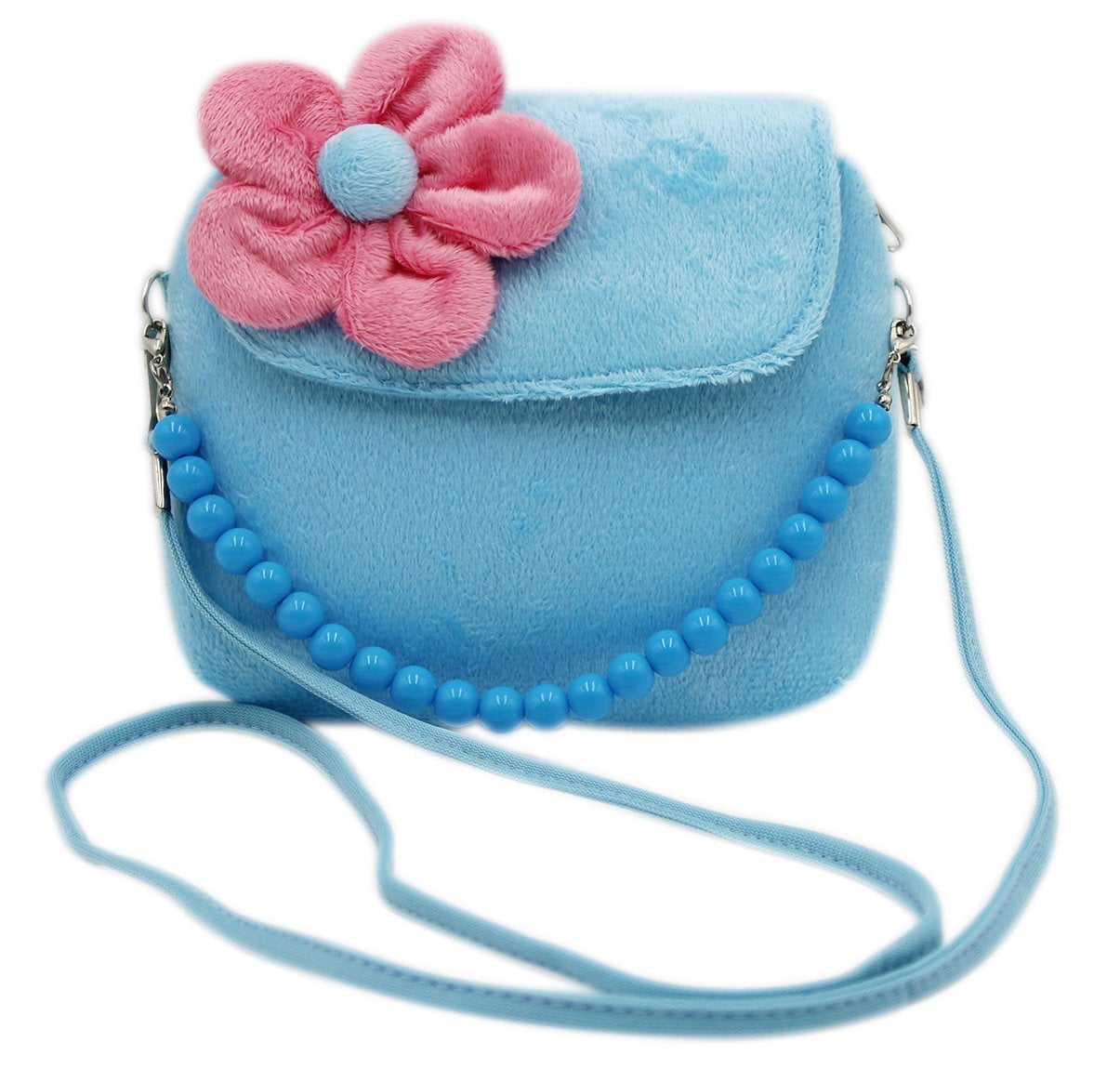 Little Girls Flower Crossbody Shoulder Bag, Plush Handbag, Party ...