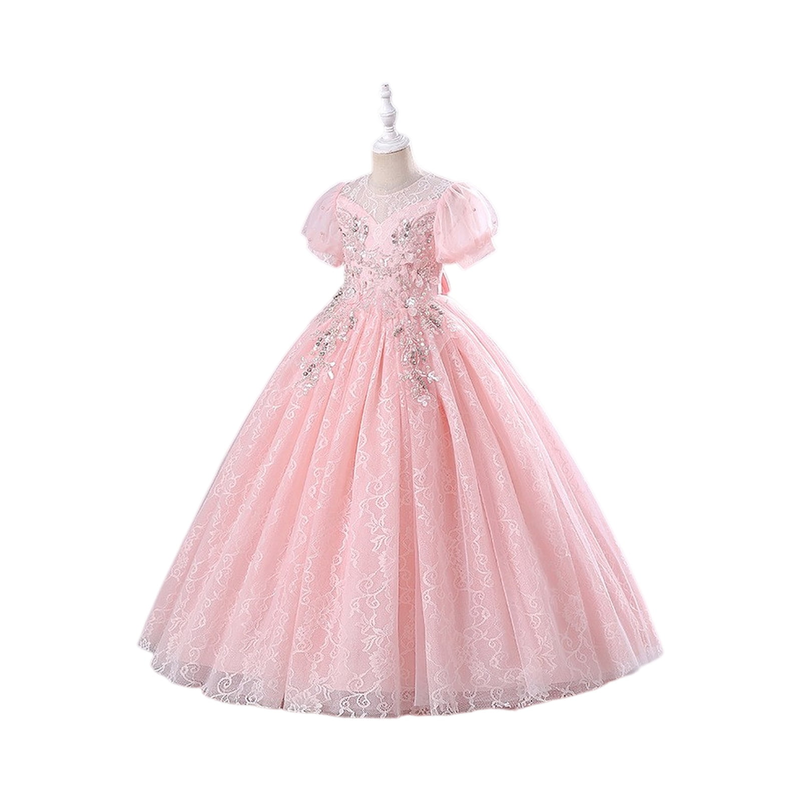 Little Girls Flower High Low Tulle Dress Princess Wedding Pageant ...