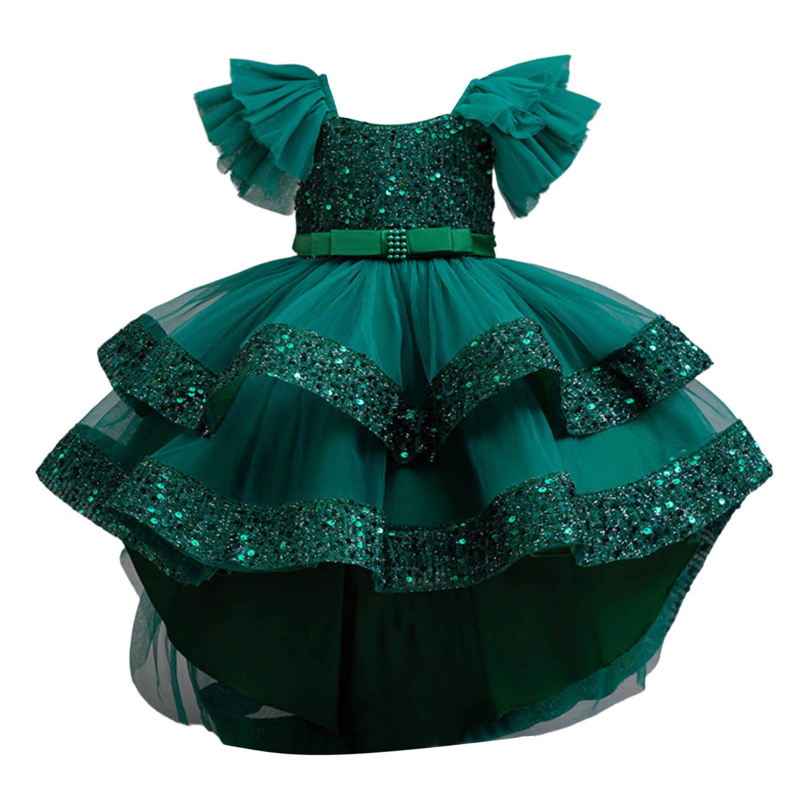 Little Girls Formal Dress With Skirt Detachable Train Girl Pageant ...