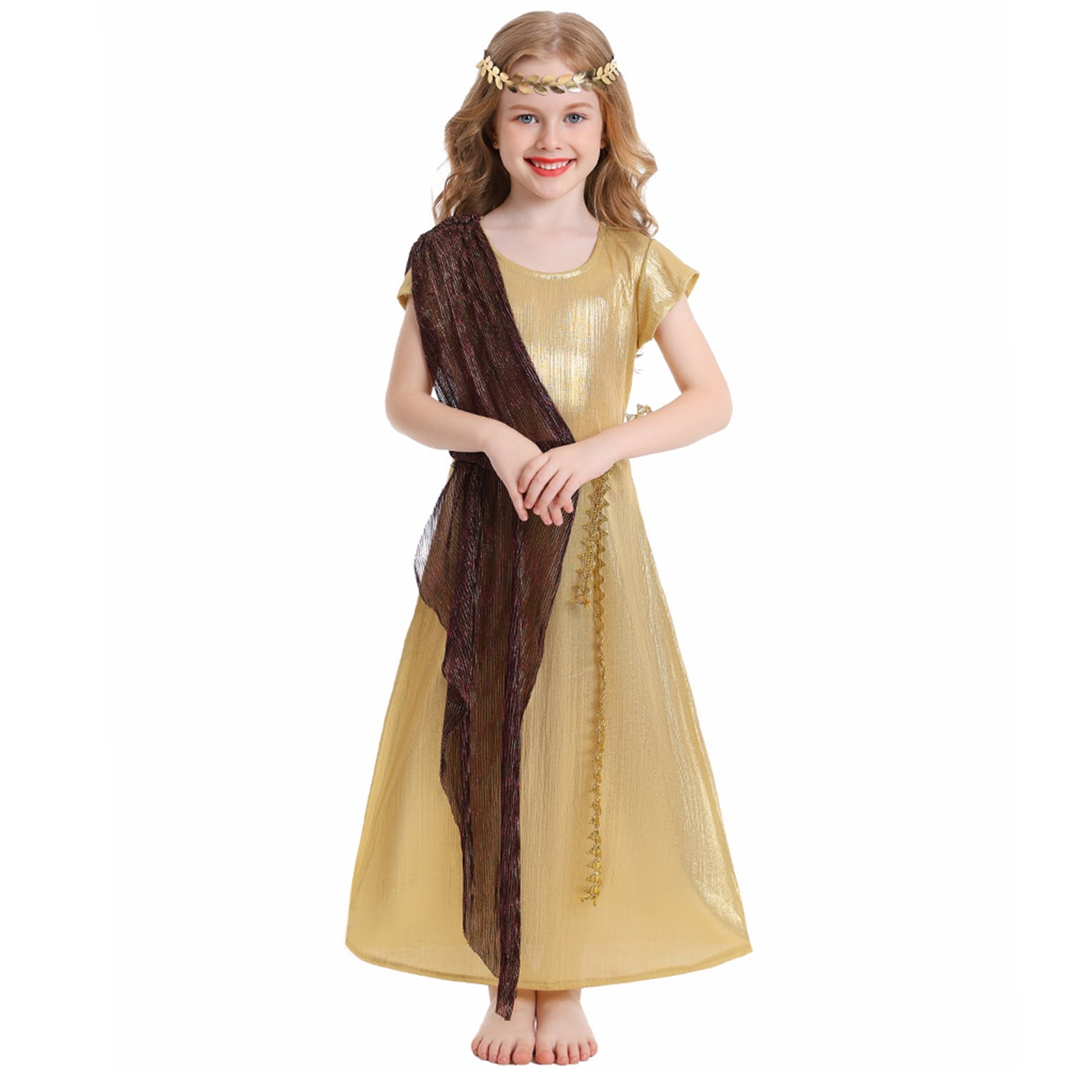 Little Girls Greek Goddess Gostume Toga Roman Empress Princess ...