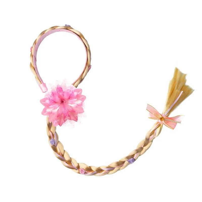 Little Girls Headband Elsa Wig Braid Rhinestones Cosplay Weaving Braid ...