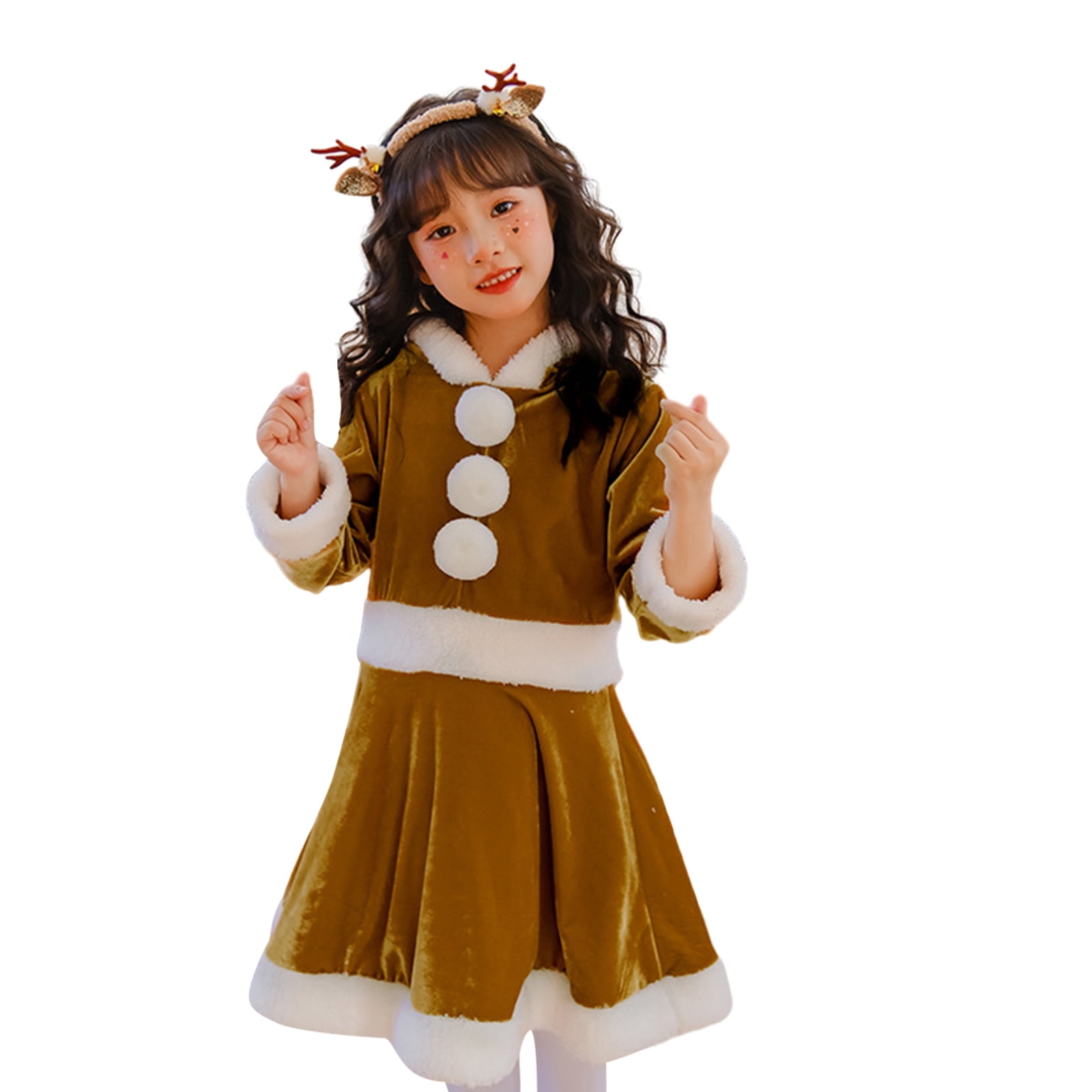 Little Girls Holiday Christmas Santa Sparkle Hood Red Dress with Belt ...