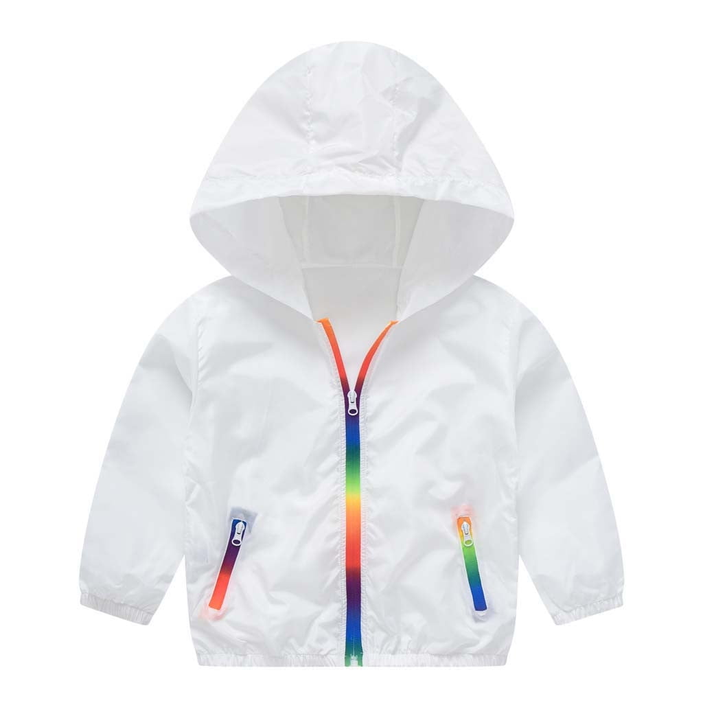 Little Girls Jackets for Girls Summer Sunscreen Rainbow Windbreakers ...