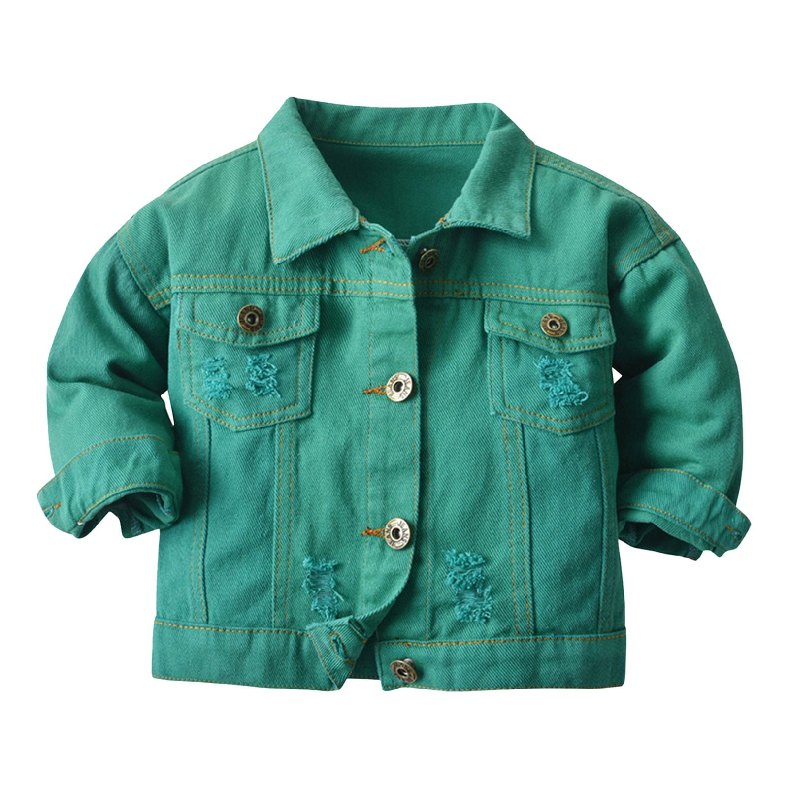 Little Girls Jean Jacket Baby Basic Denim Coat Toddler Long Sleeve ...