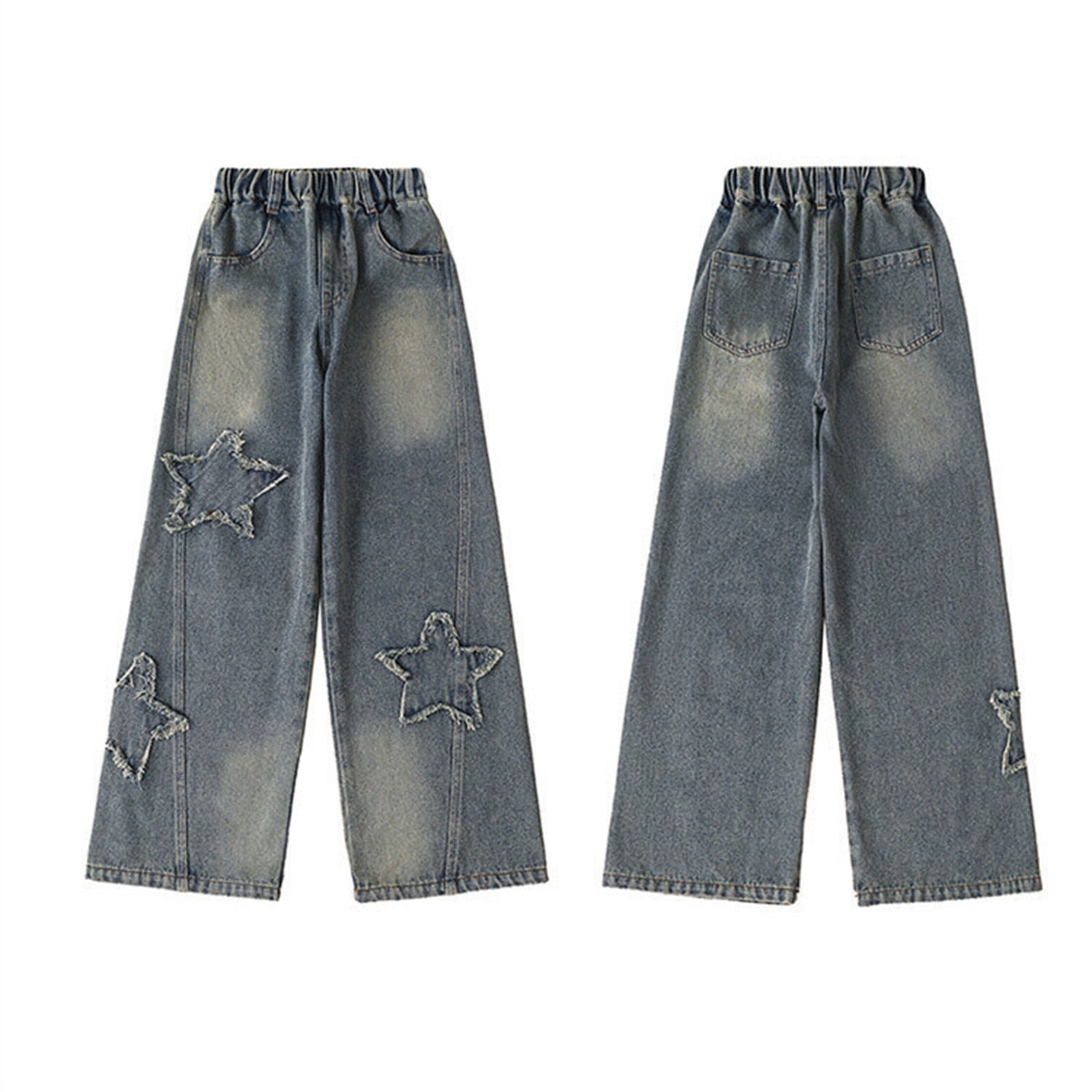 Little Girl Jeans Embroidered Jeans Toddler Bell Bottom Pants with ...