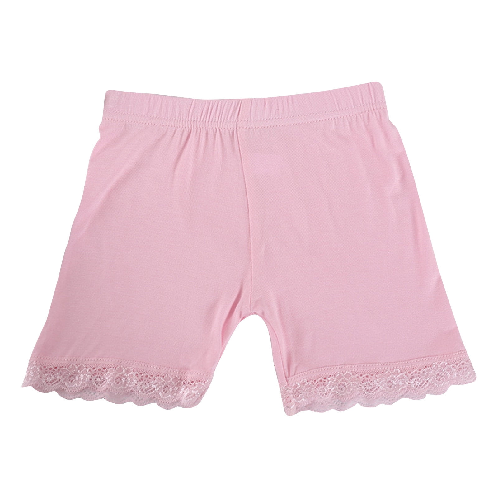 Little Girls Kids Boy-Leg Slim Elastic Safety Short Lace Trim Panties ...