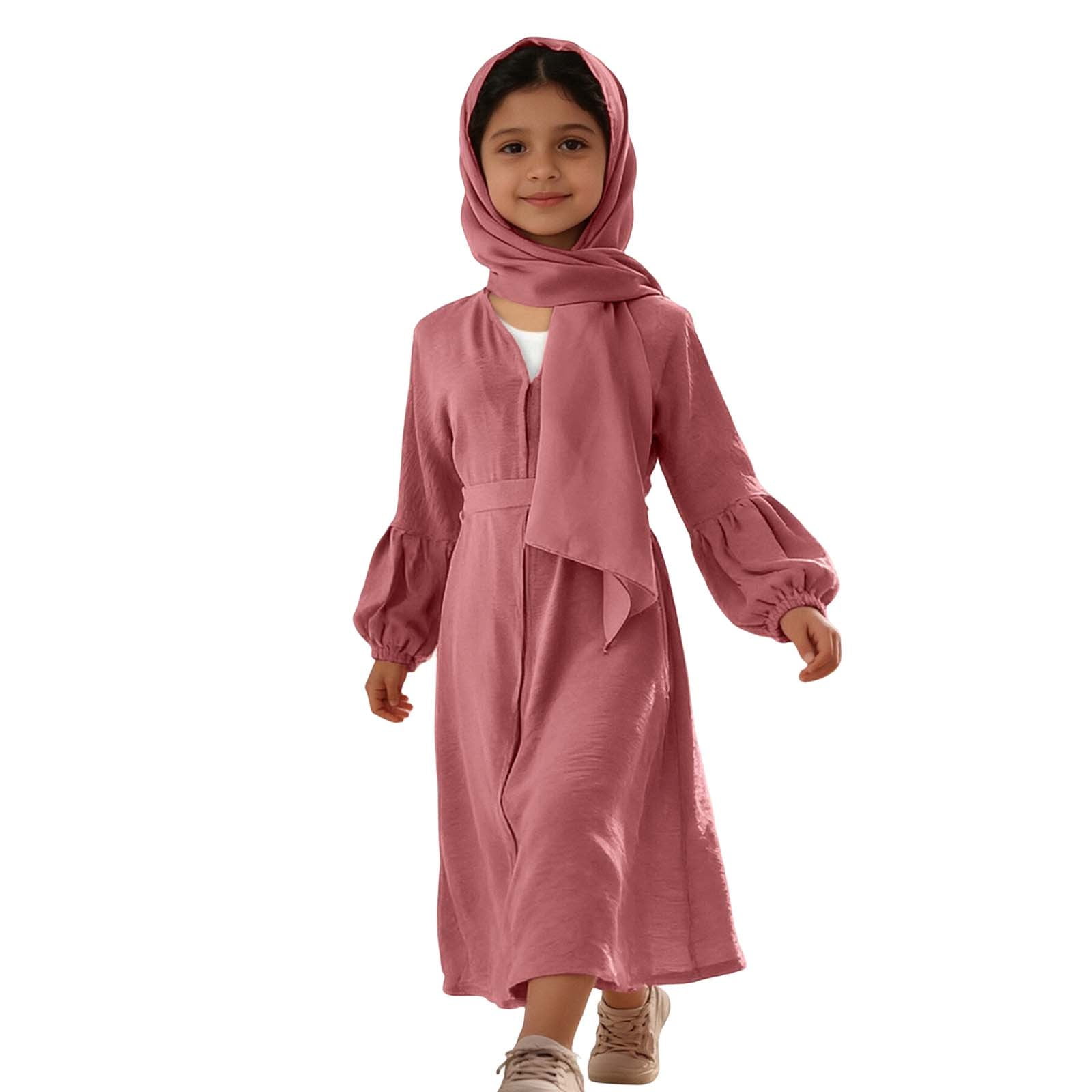 Little Girls Knit Dress Cardigan Flared Sleeves Ruffle Hem Long Robe ...