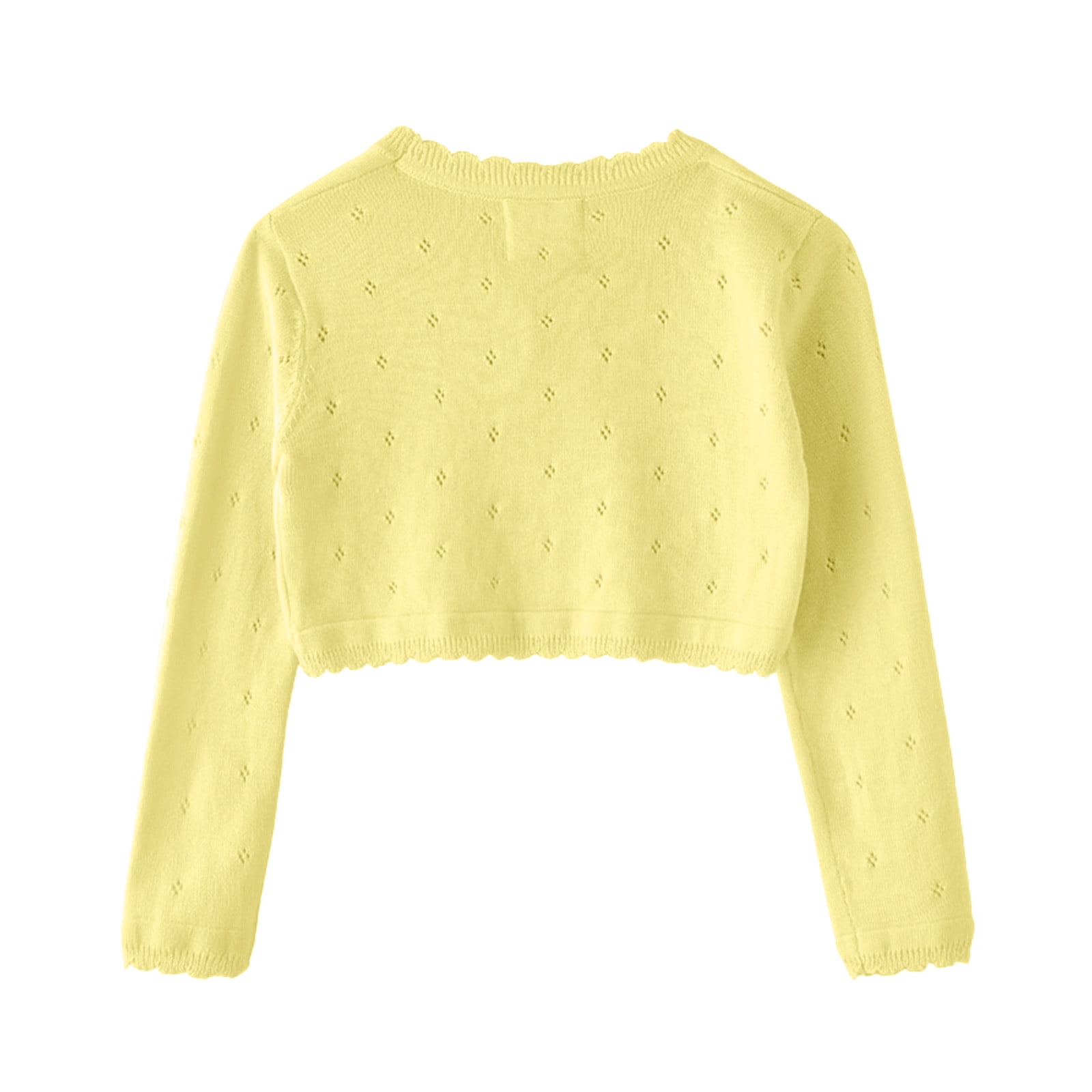 Little Girls' Knit Long Sleeve Button Closure Bolero Cardigan Open ...