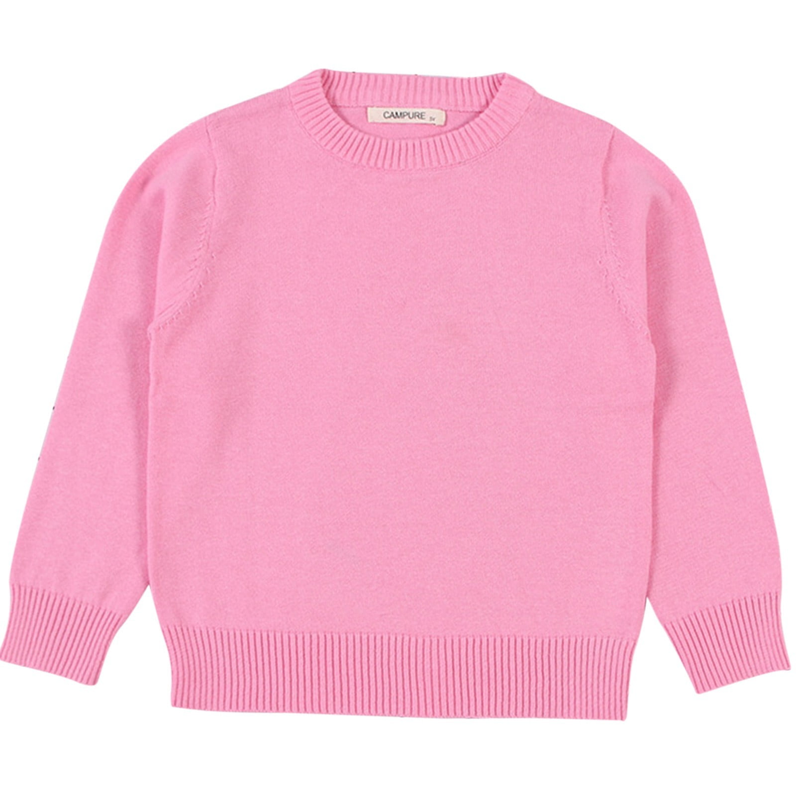 Little Girls Knit Pullover Top Solid Color Basic Sweater Kids Crewneck ...