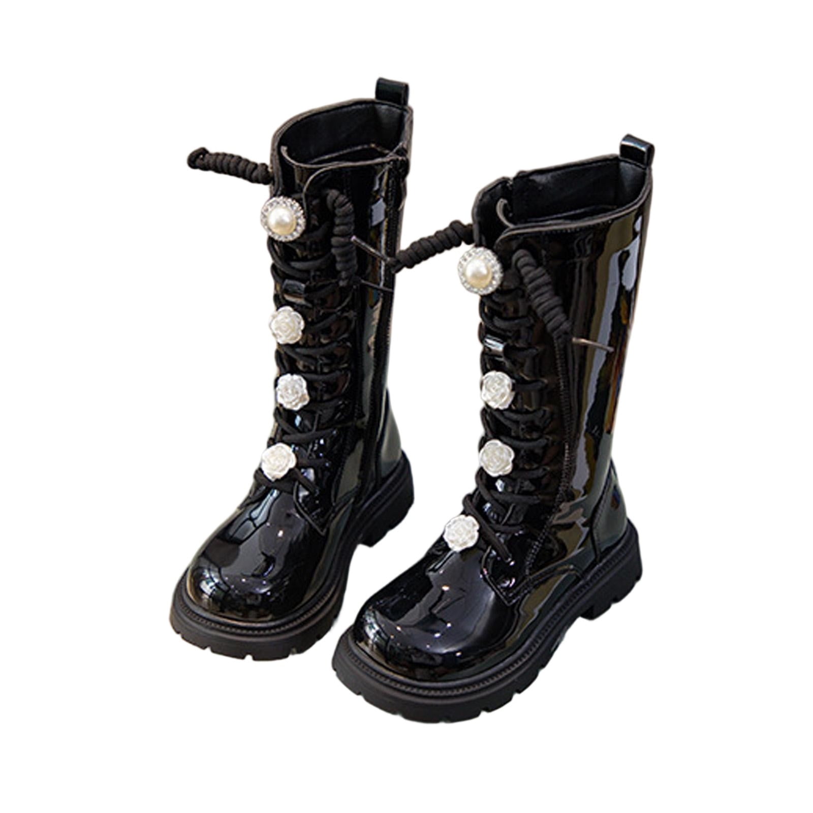 Little Girls' Long Barrel Boots, Fashion Bow Knot Faux Leather for Fall ...