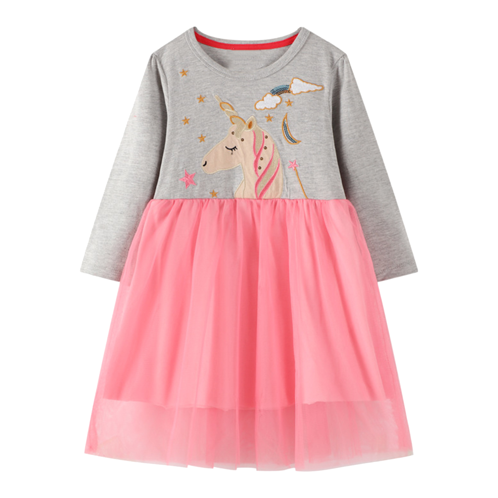 Girls Dress Unicorn Rainbow Casual Long Sleeve 8 Years - Walmart.com